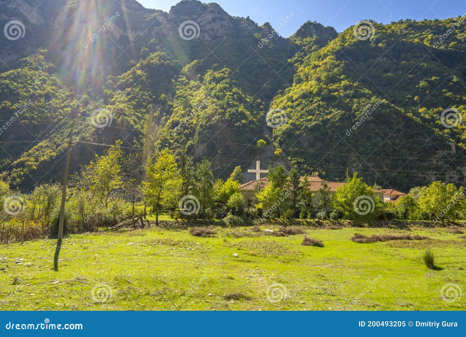 Peaceful and Quiet Nature Landscape View of Small Village. Stock Image ...