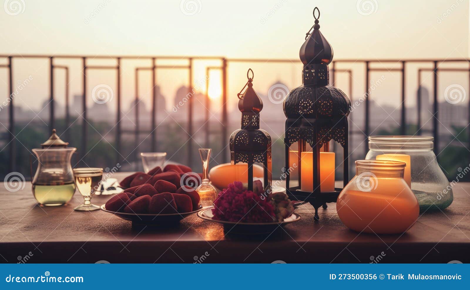 Peaceful Ramadan Table Setting for Iftar Meal - Generative Ai - Ai ...