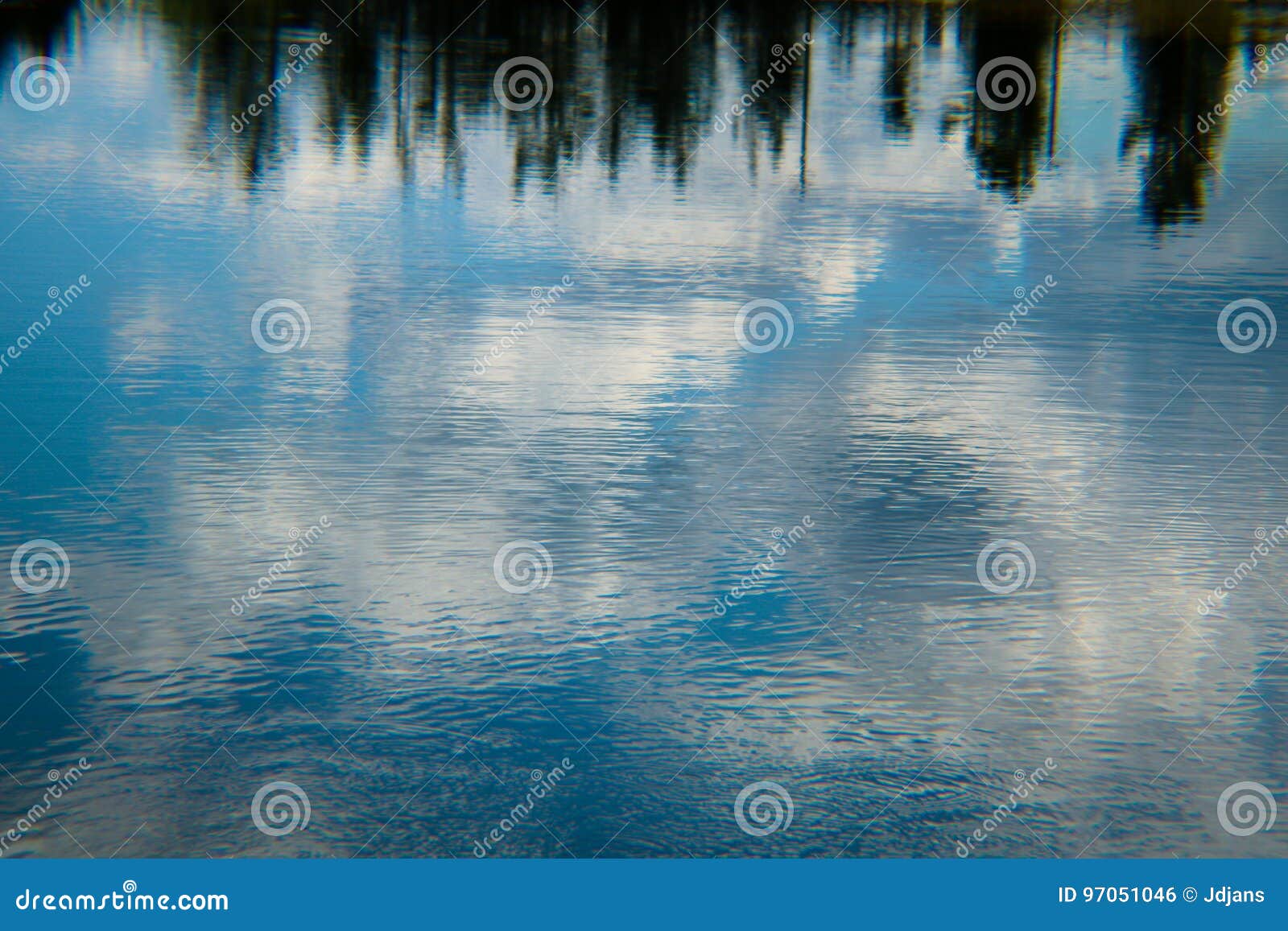Peaceful Reflection of Sky on Water Stock Photo - Image of texutre ...