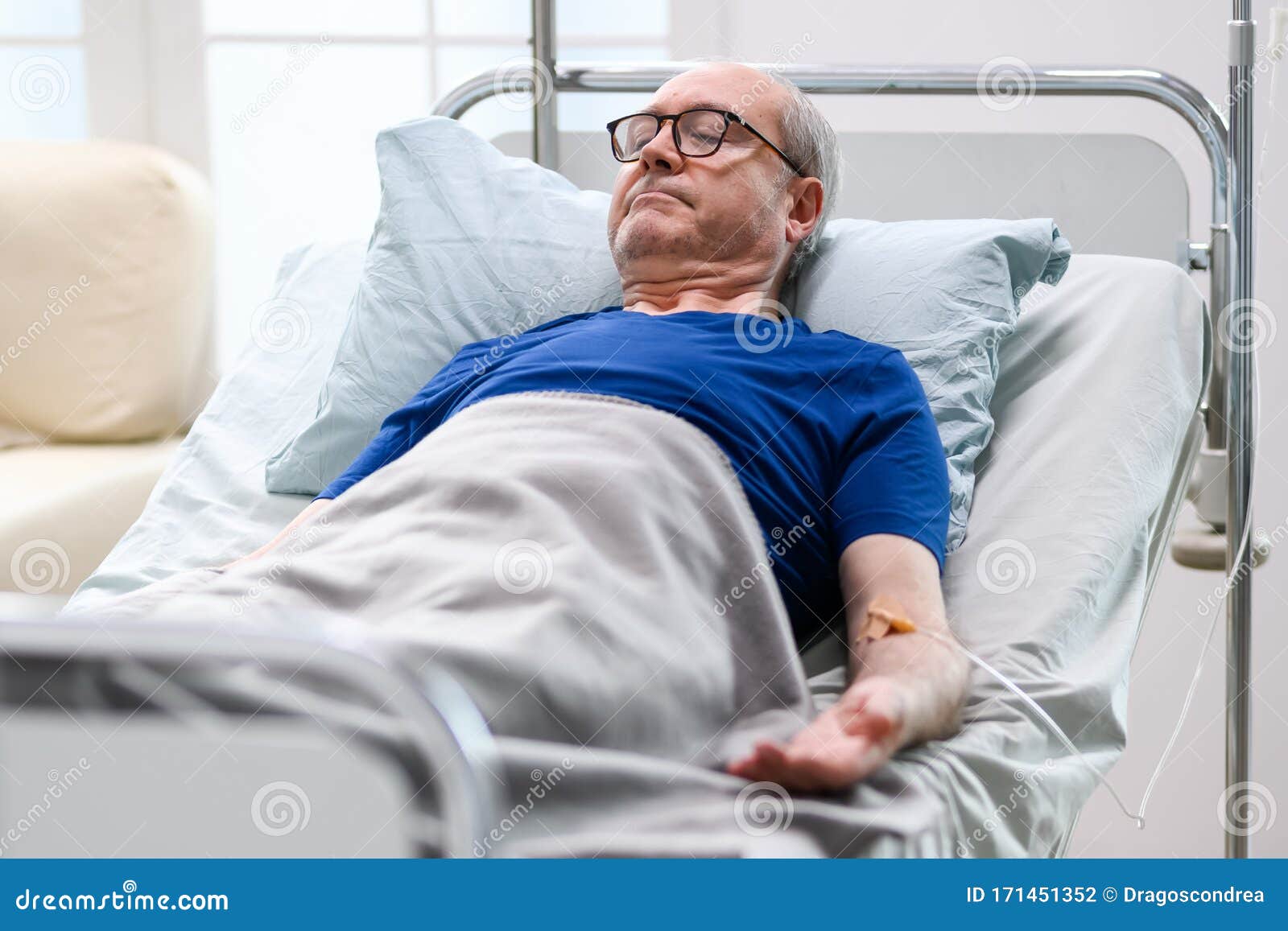 Peaceful Retired Old Man in a Nursing Home Stock Photo - Image of ...