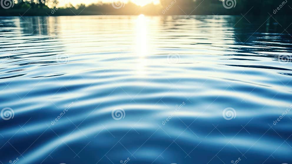 Peaceful River with Smooth Water Reflections Stock Illustration ...