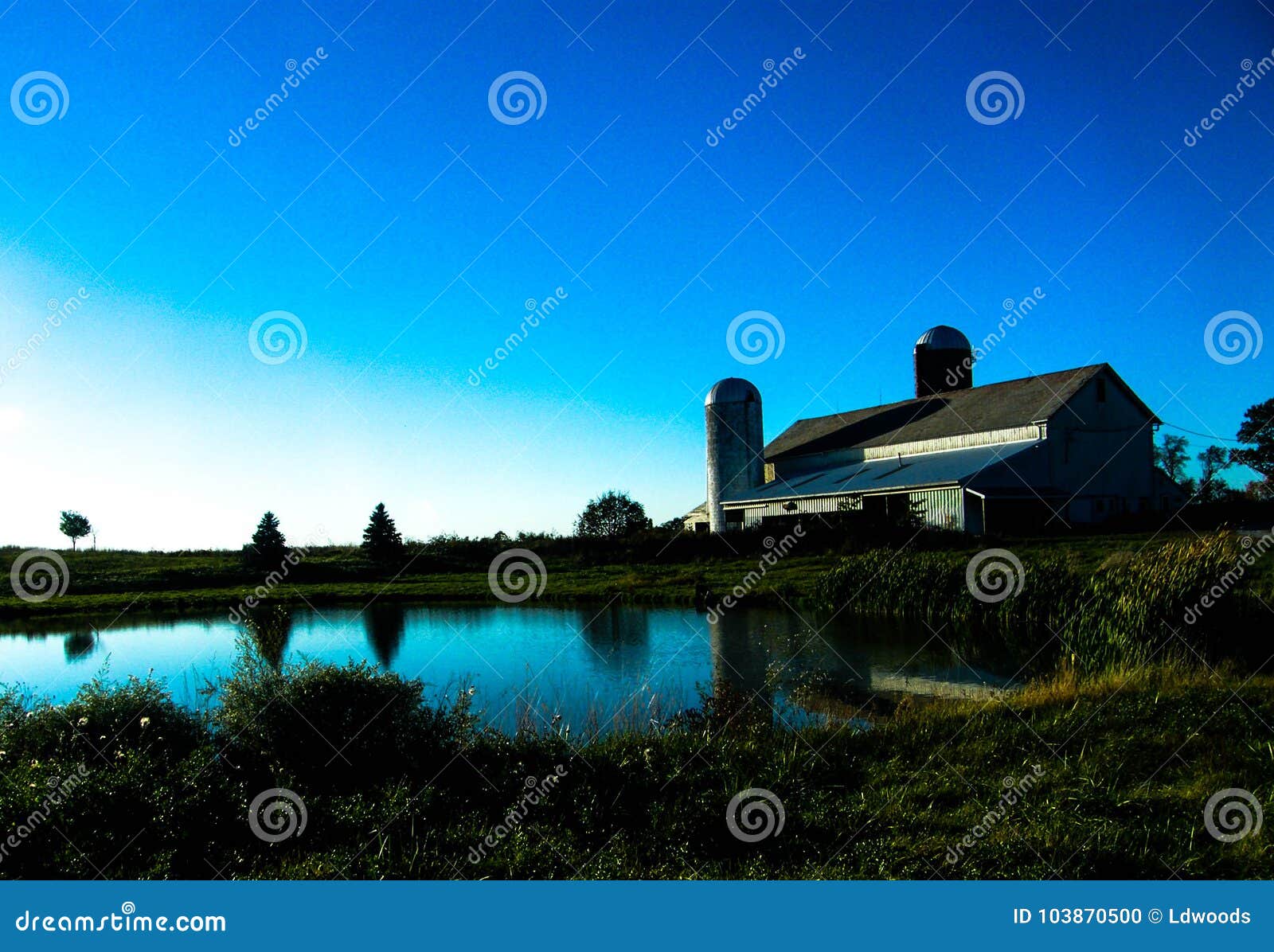 Peaceful scenic farm stock photo. Image of clouds, backdrop - 103870500