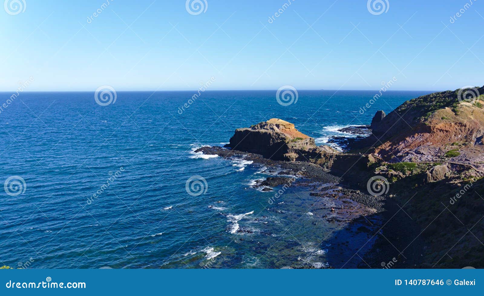 Peaceful Sea with Rocks on Shore Stock Photo - Image of wallpaper ...