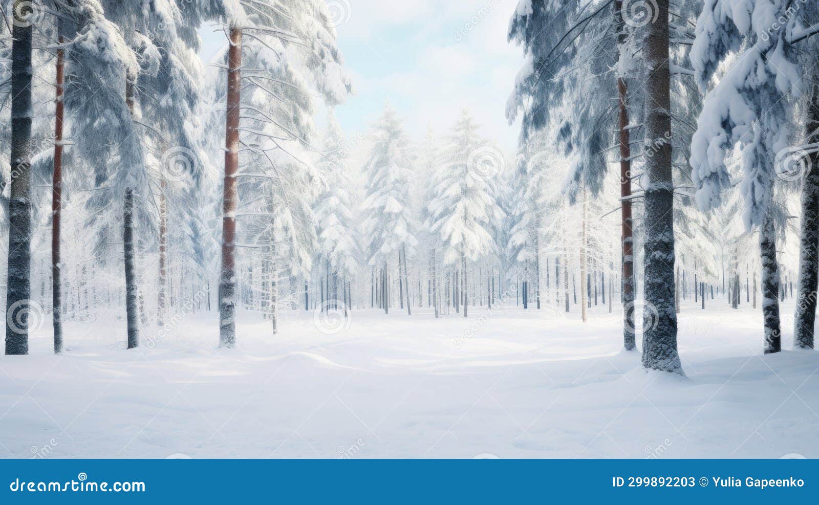A Peaceful and Serene Scene with Snow-covered Trees and a Quiet Winter ...