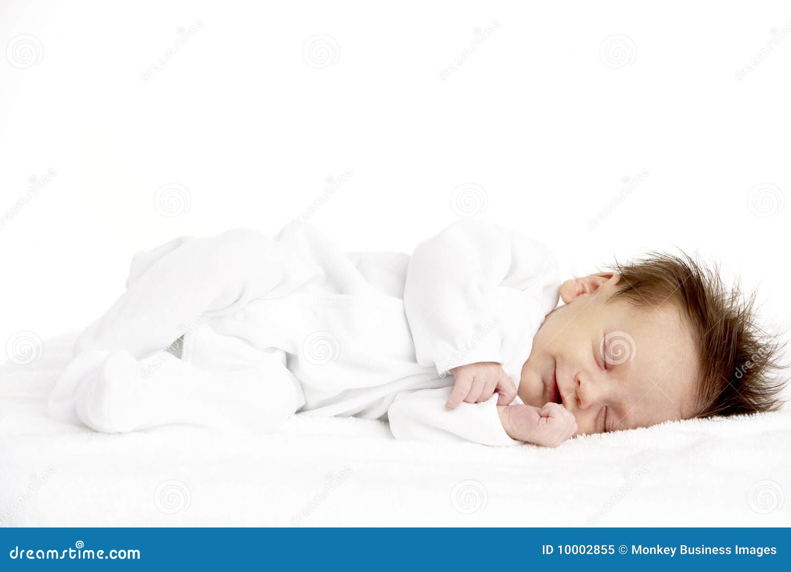 Peaceful Sleeping Newborn Baby Stock Image - Image of sleeping, studio ...