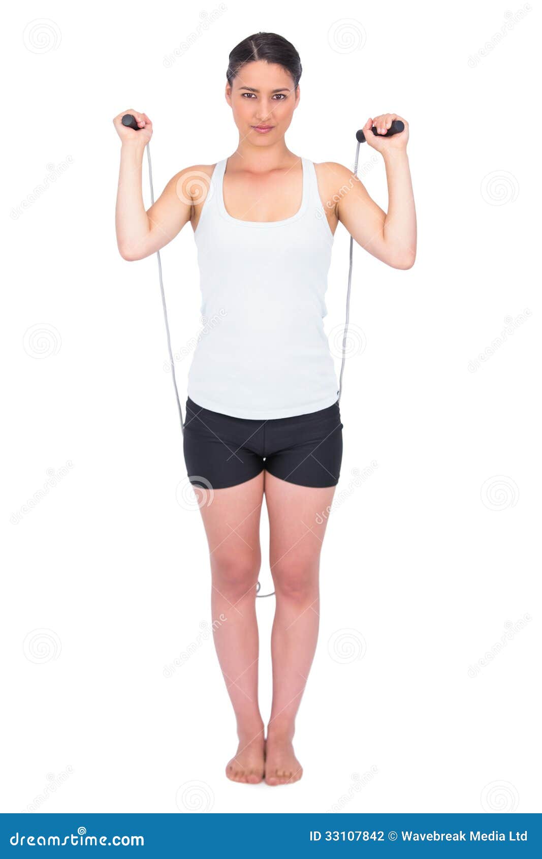 Peaceful Slender Model Jumping Rope Stock Photo - Image of background ...