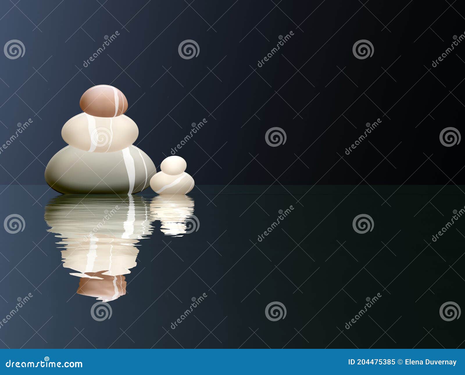 Peaceful Stones - 3D Render Stock Illustration - Illustration of ...