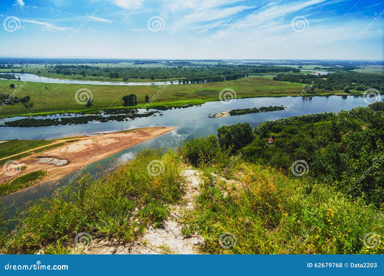 Peaceful summer landscape stock photo. Image of clouds - 62679768