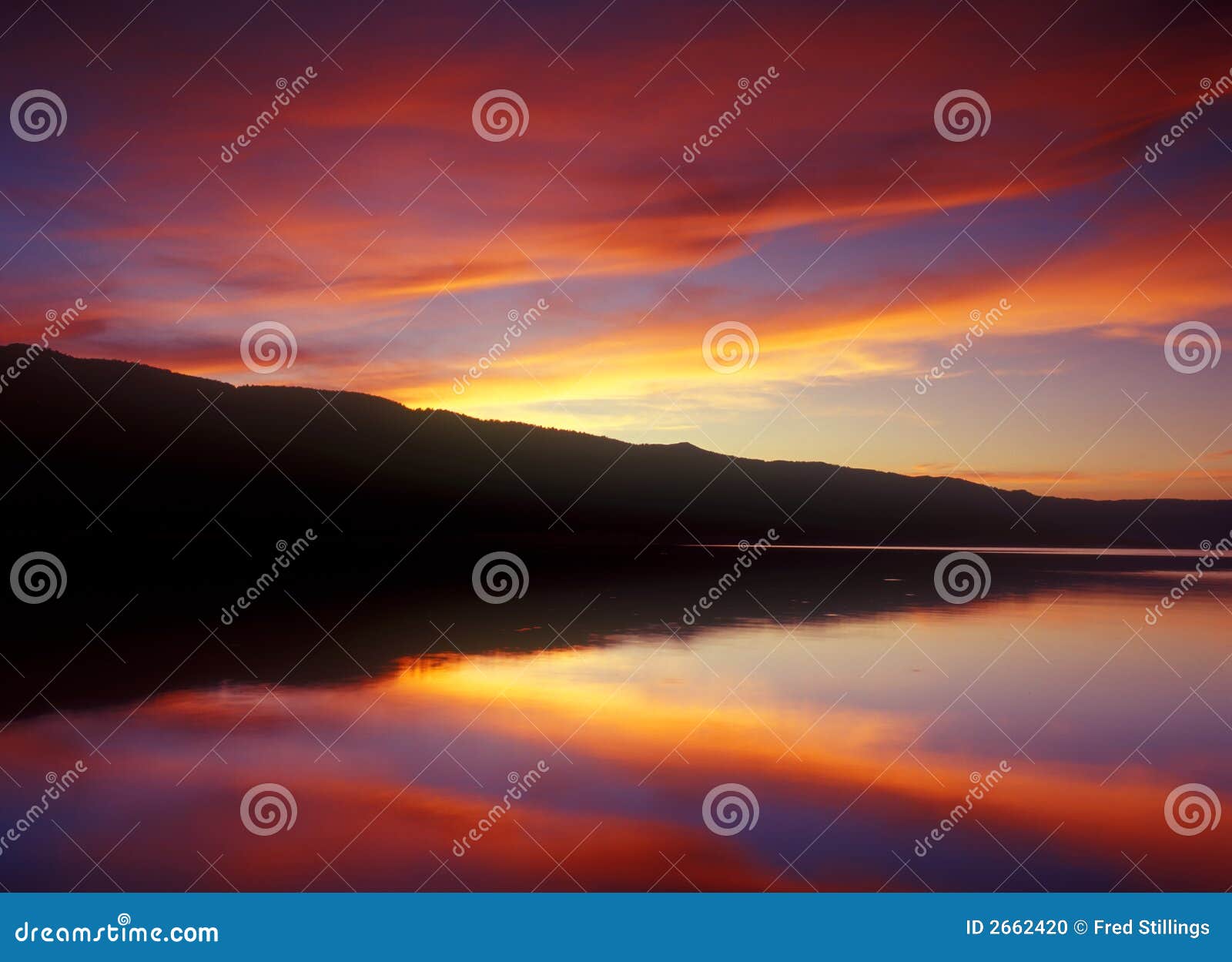 Peaceful Sunset on a Calm Lake Stock Photo - Image of colourful, rise ...