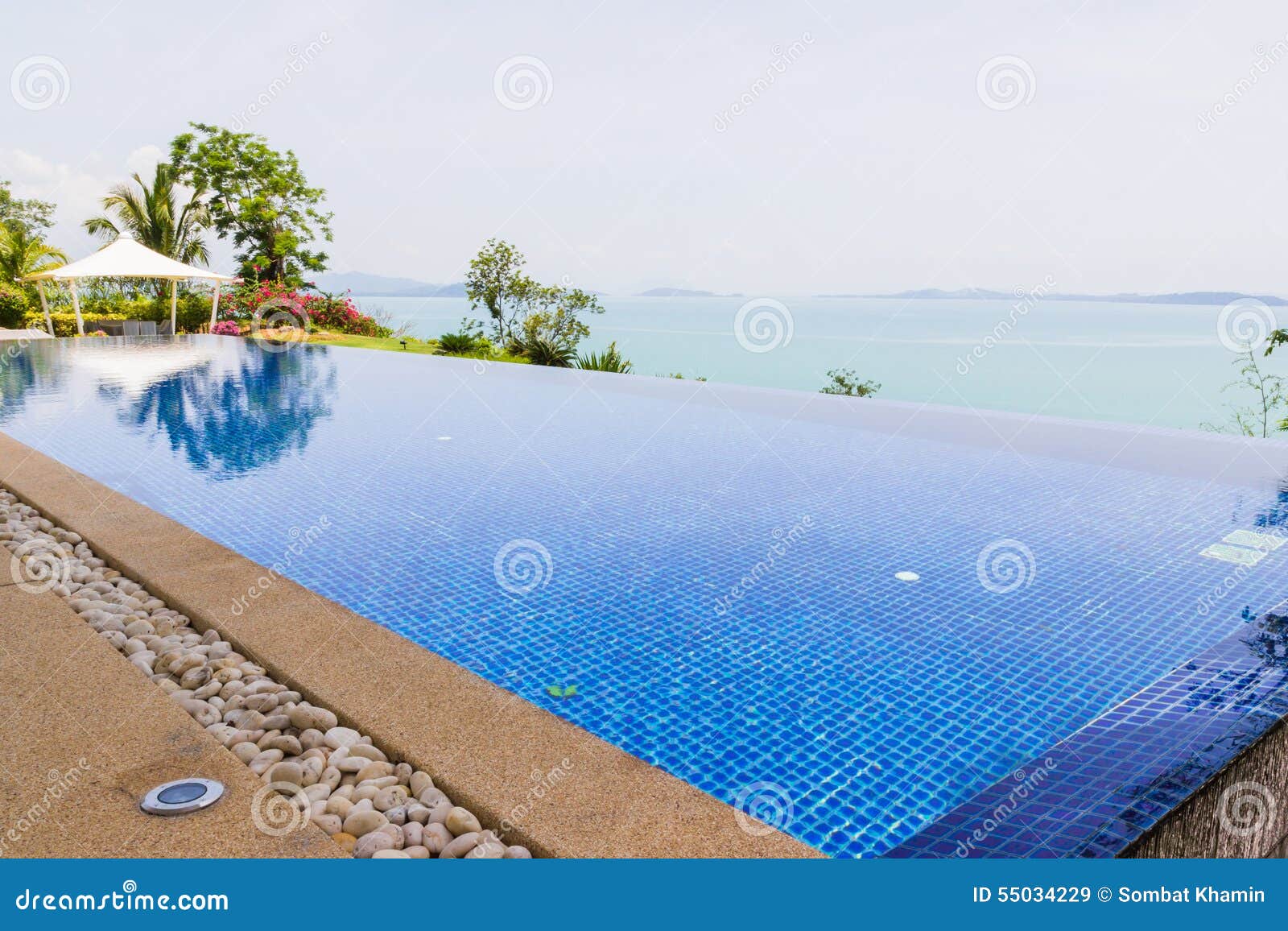 Peaceful Swimming Pool with Sea View Stock Image - Image of tourism ...