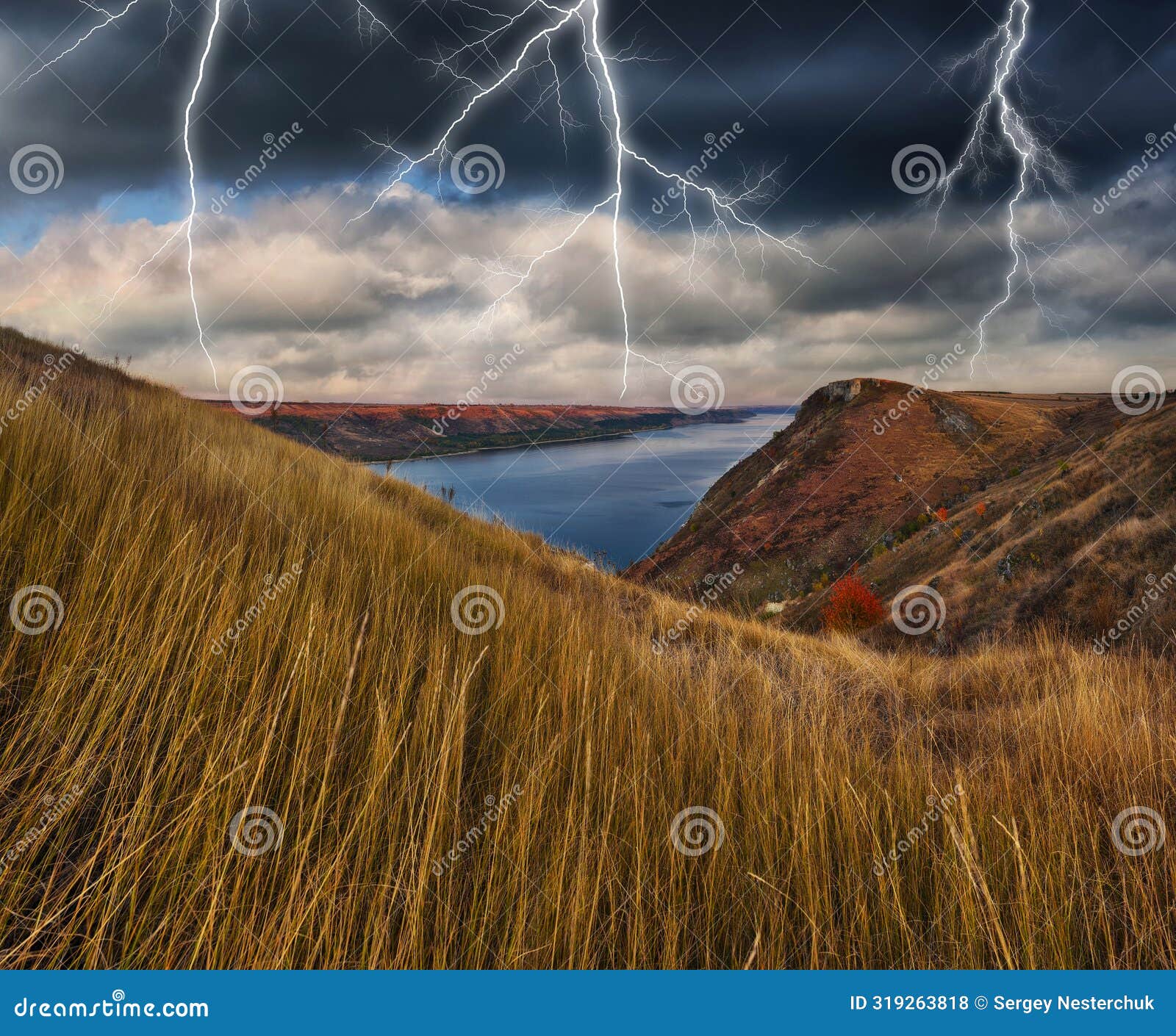 Peaceful View of the Canyon Dnister River in a Storm. Dramatic ...