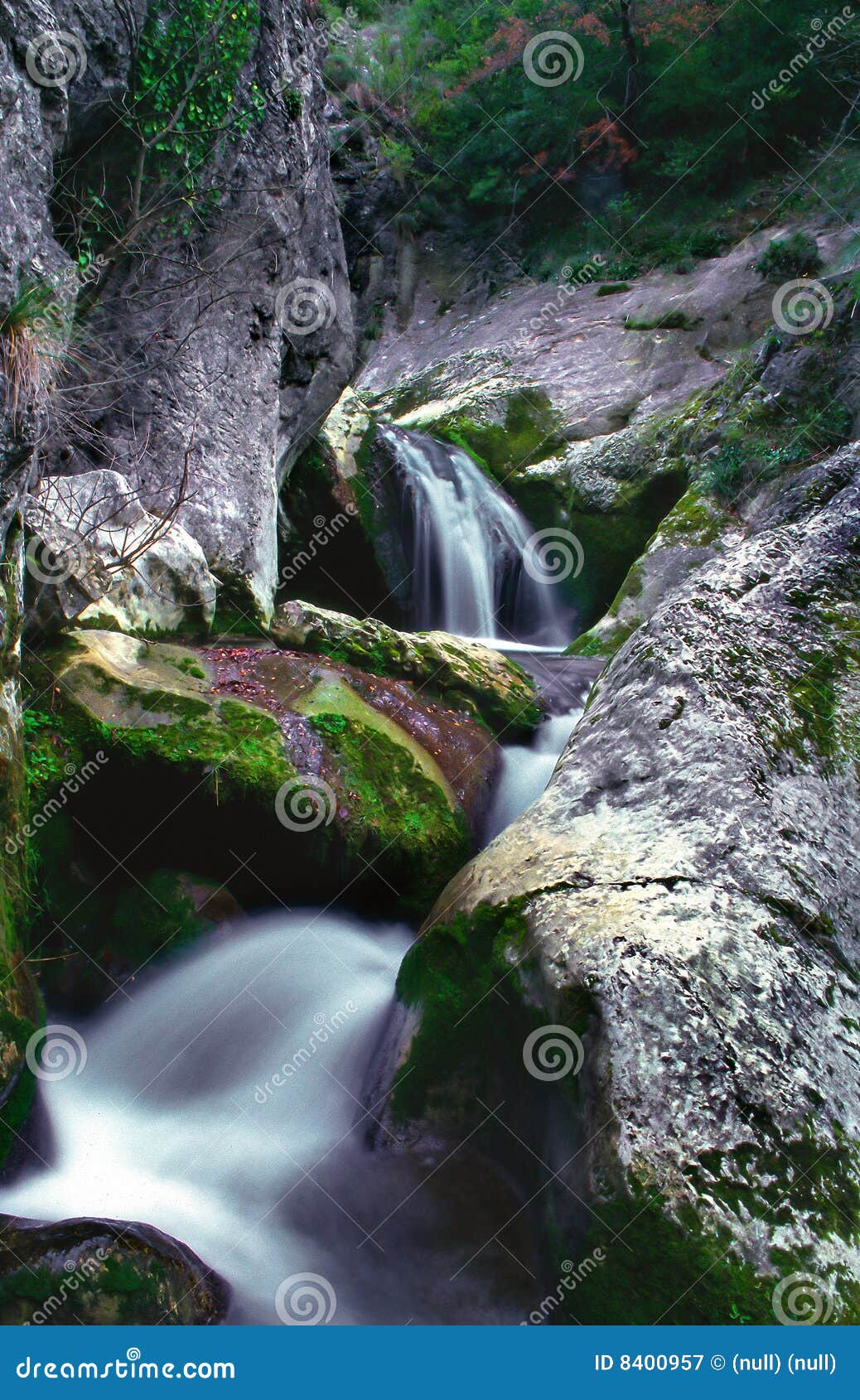PEACEFUL WATERFALL stock image. Image of layers, gardens - 8400957