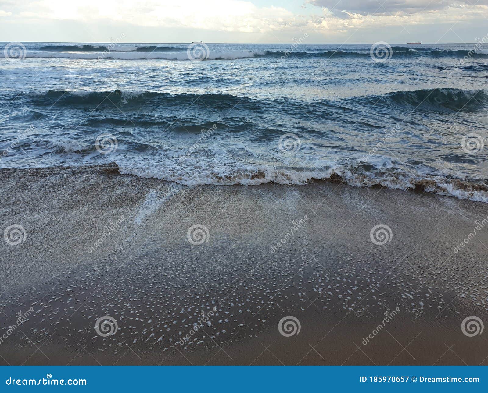 Peaceful Wave - Ocean Energy Stock Image - Image of coast, cloud: 185970657