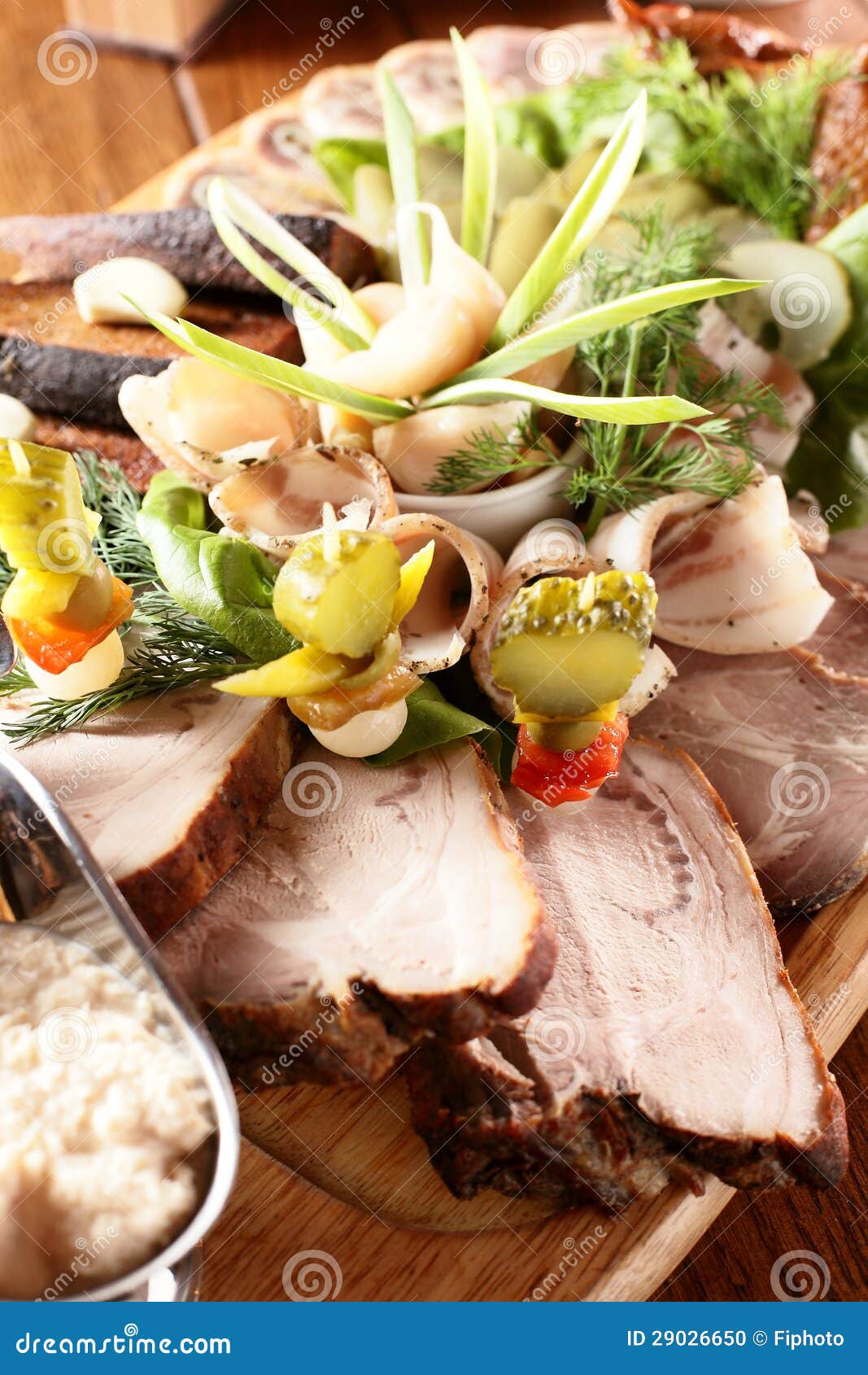 Peaces of Meat with Garnish Stock Photo - Image of cooked, dish: 29026650