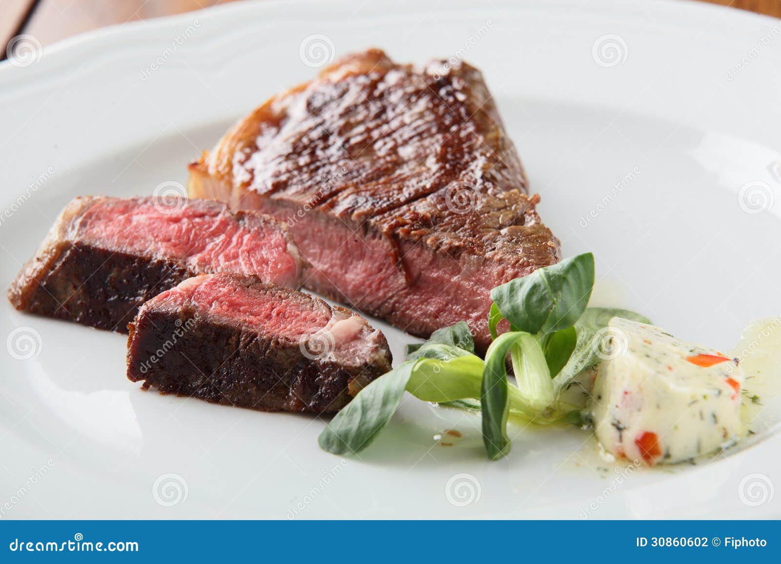 Peaces of Meat with Garnish Stock Photo - Image of vegetable, roast ...