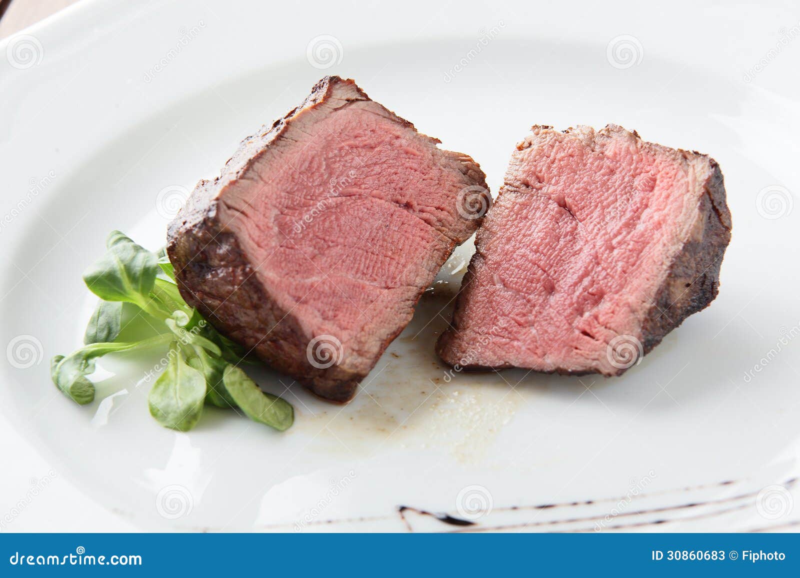 Peaces of Meat with Garnish Stock Image - Image of lettuce, healthy ...