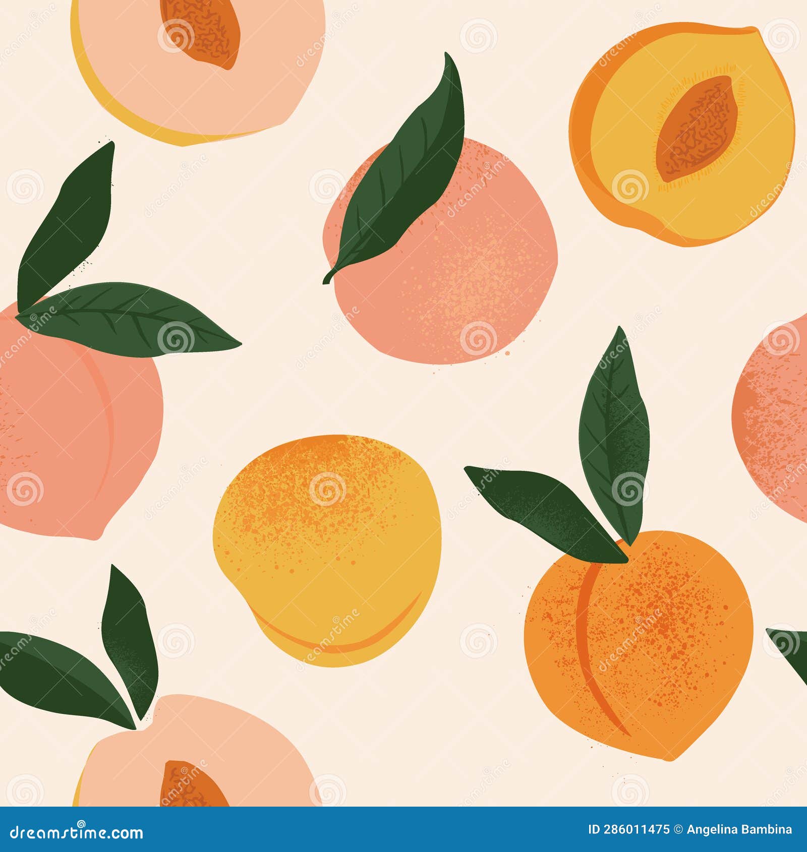 Apricot Seamless Border. Vector Illustration. Vertical | CartoonDealer ...