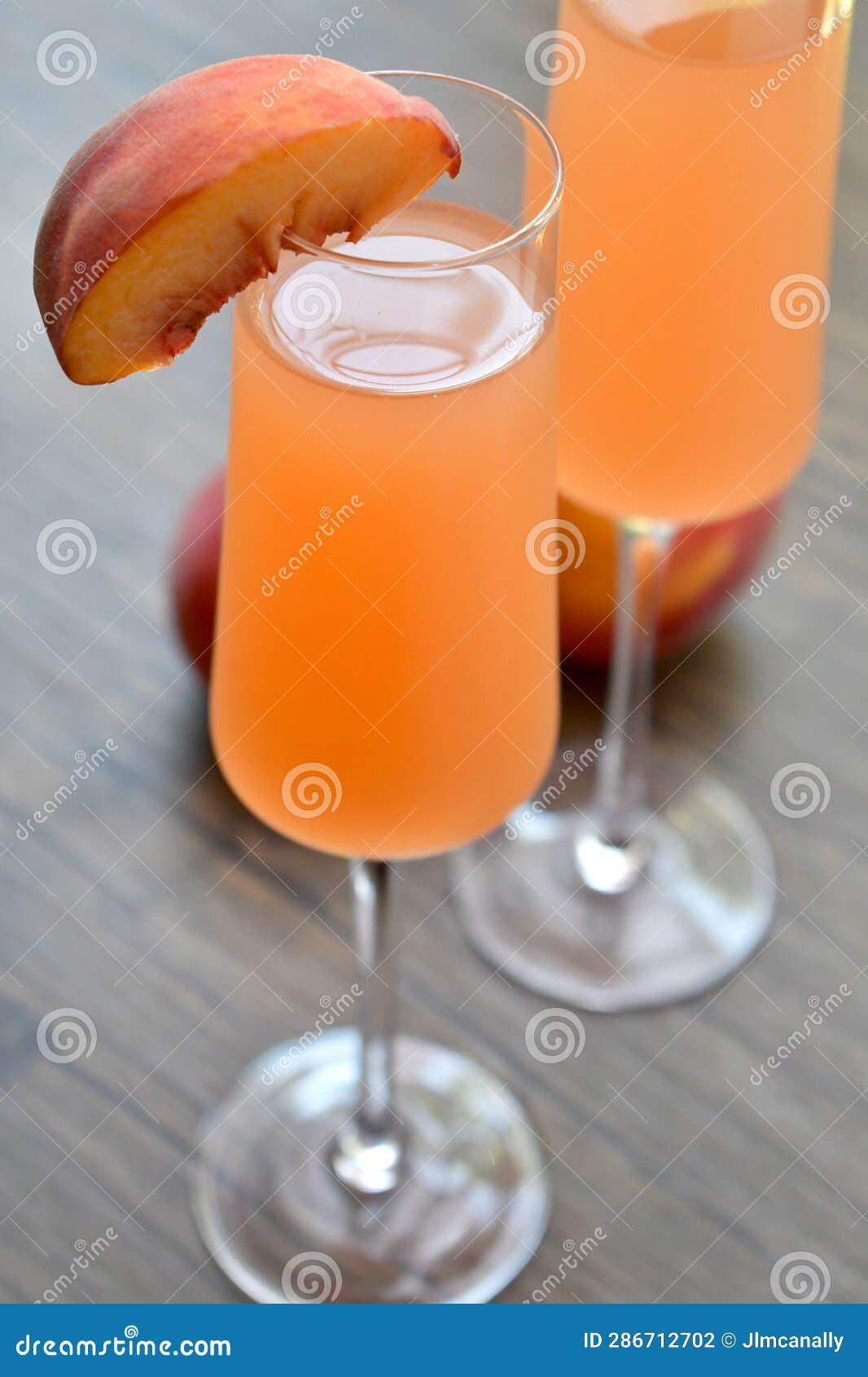 Peach Bellini stock photo. Image of sparkling, alcohol - 286712702