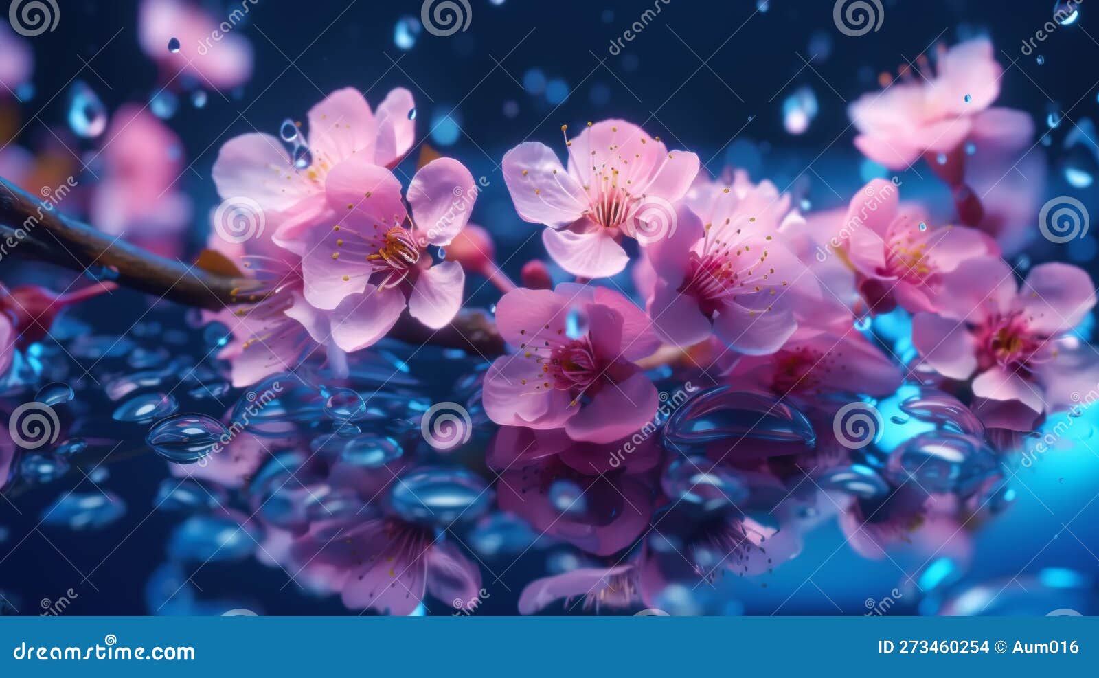 Peach Blossoms on a Spring Morning Stock Illustration - Illustration of ...