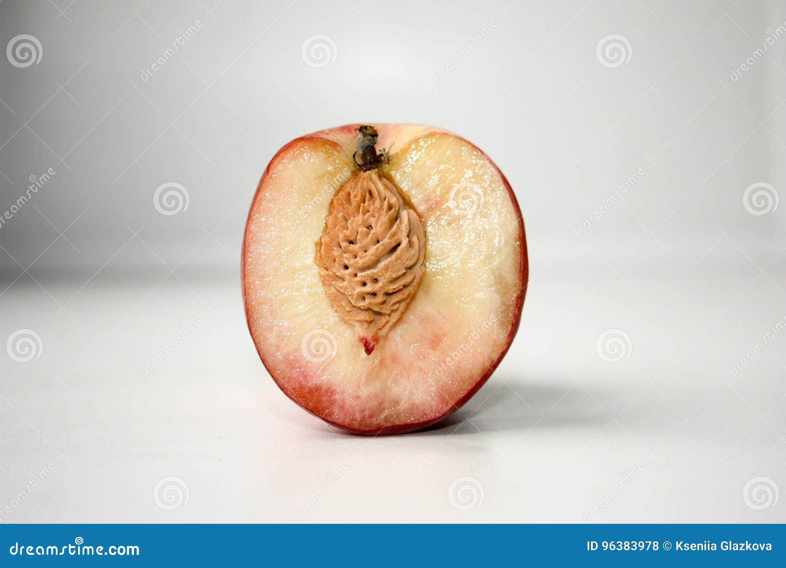 Peach with a Bone of the Lobule Stock Photo - Image of bone, closeup ...