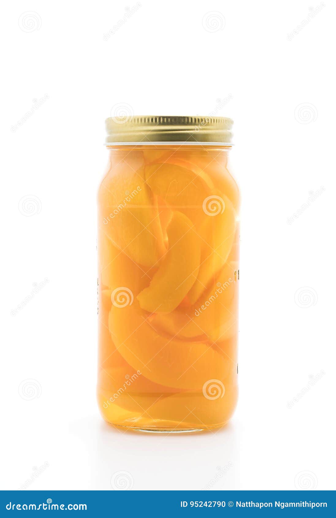 Peach in bottle on white stock photo. Image of bottle - 95242790