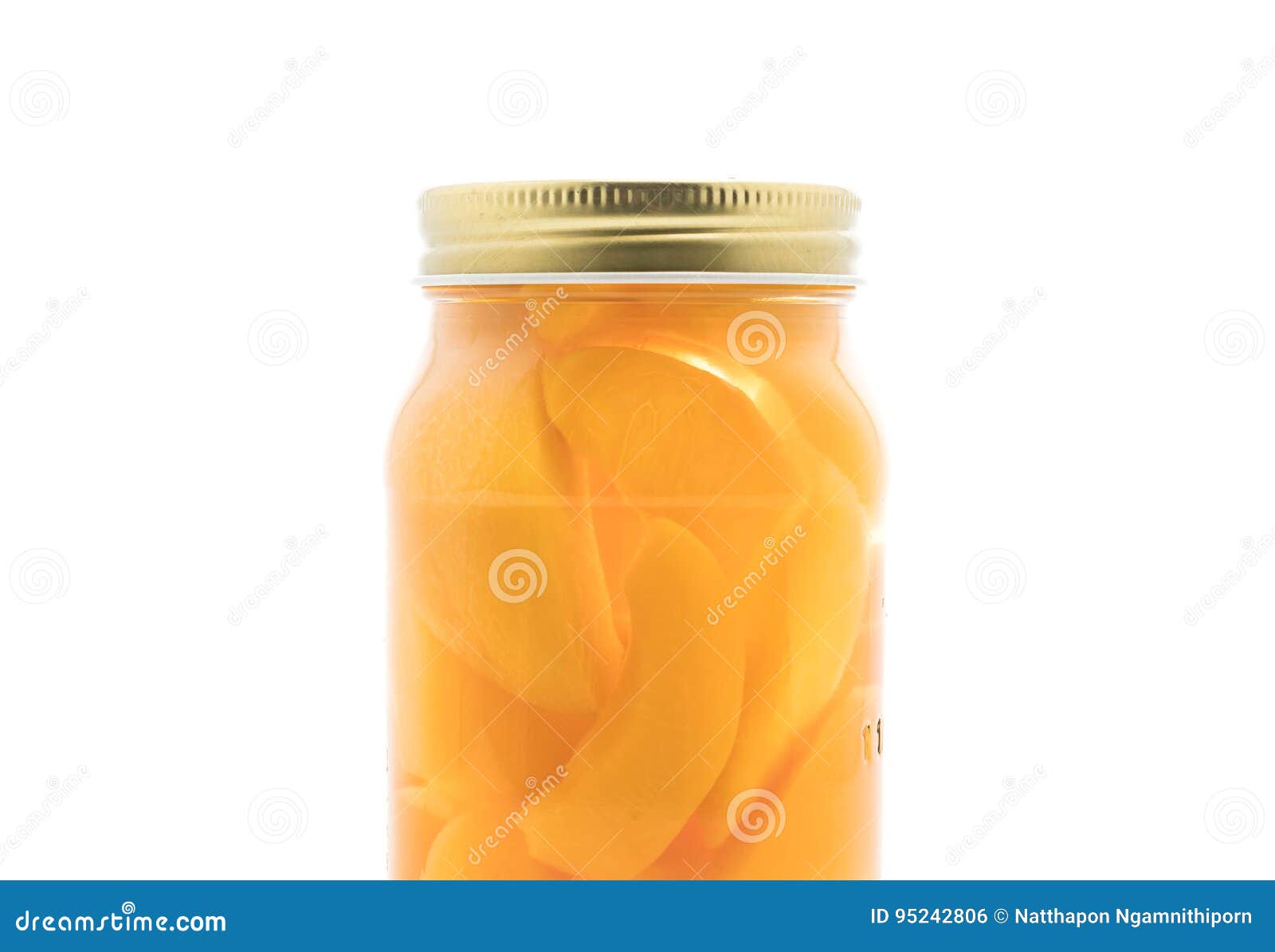 Peach in bottle on white stock photo. Image of organic - 95242806