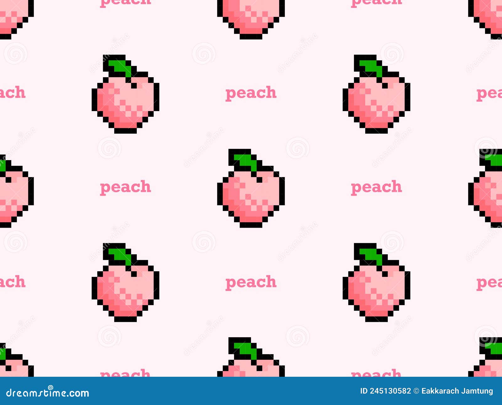 Peach Pixel Art 8 Bit Video Game Fruit Icon Cartoon Vector ...
