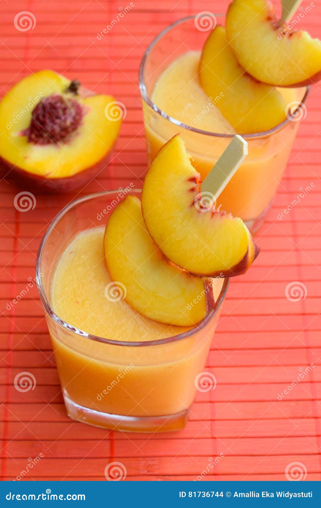 Peach cocktail drink stock photo. Image of peach, skewer - 81736744