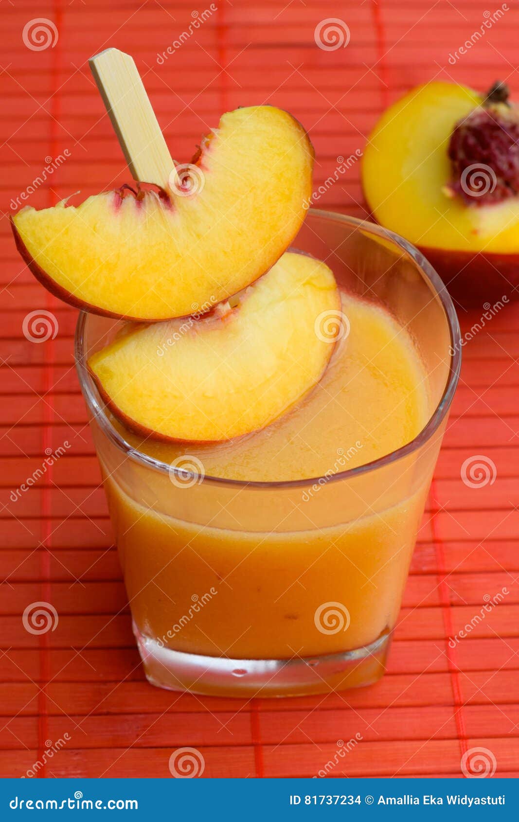 Peach cocktail drink stock photo. Image of sliced, drink - 81737234