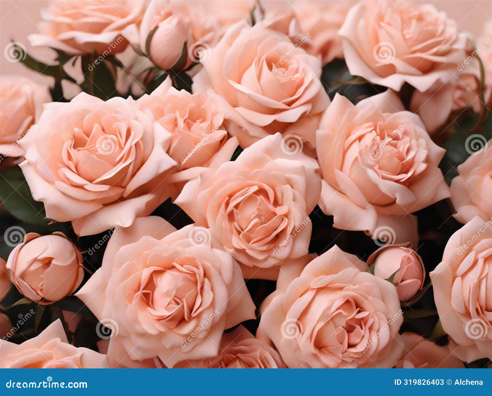 Peach Colored Roses Flat Lay Background Stock Image - Image of beauty ...
