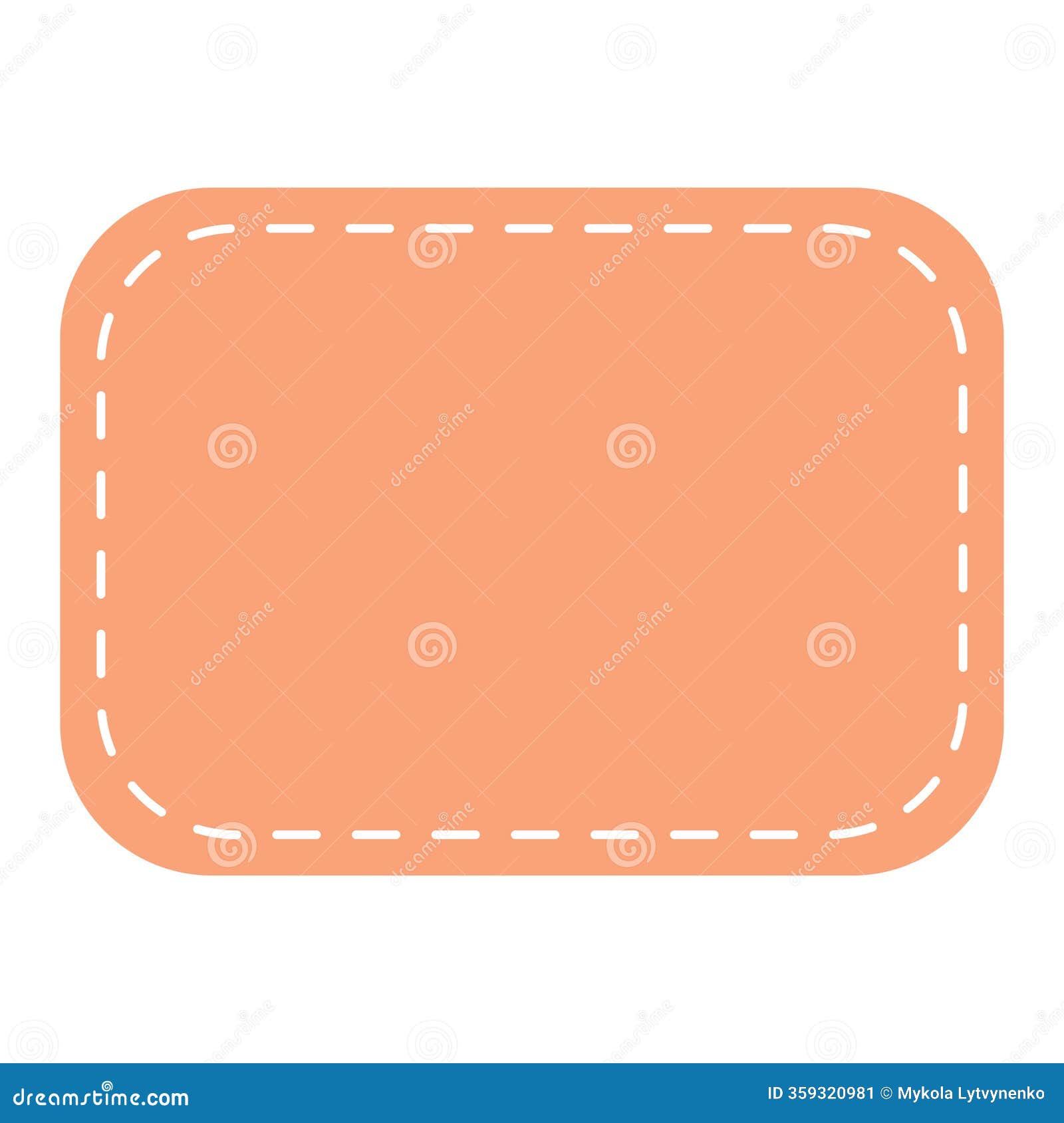 Peach Colored Square with Stitched Border, Stitched Border Frame Stock ...