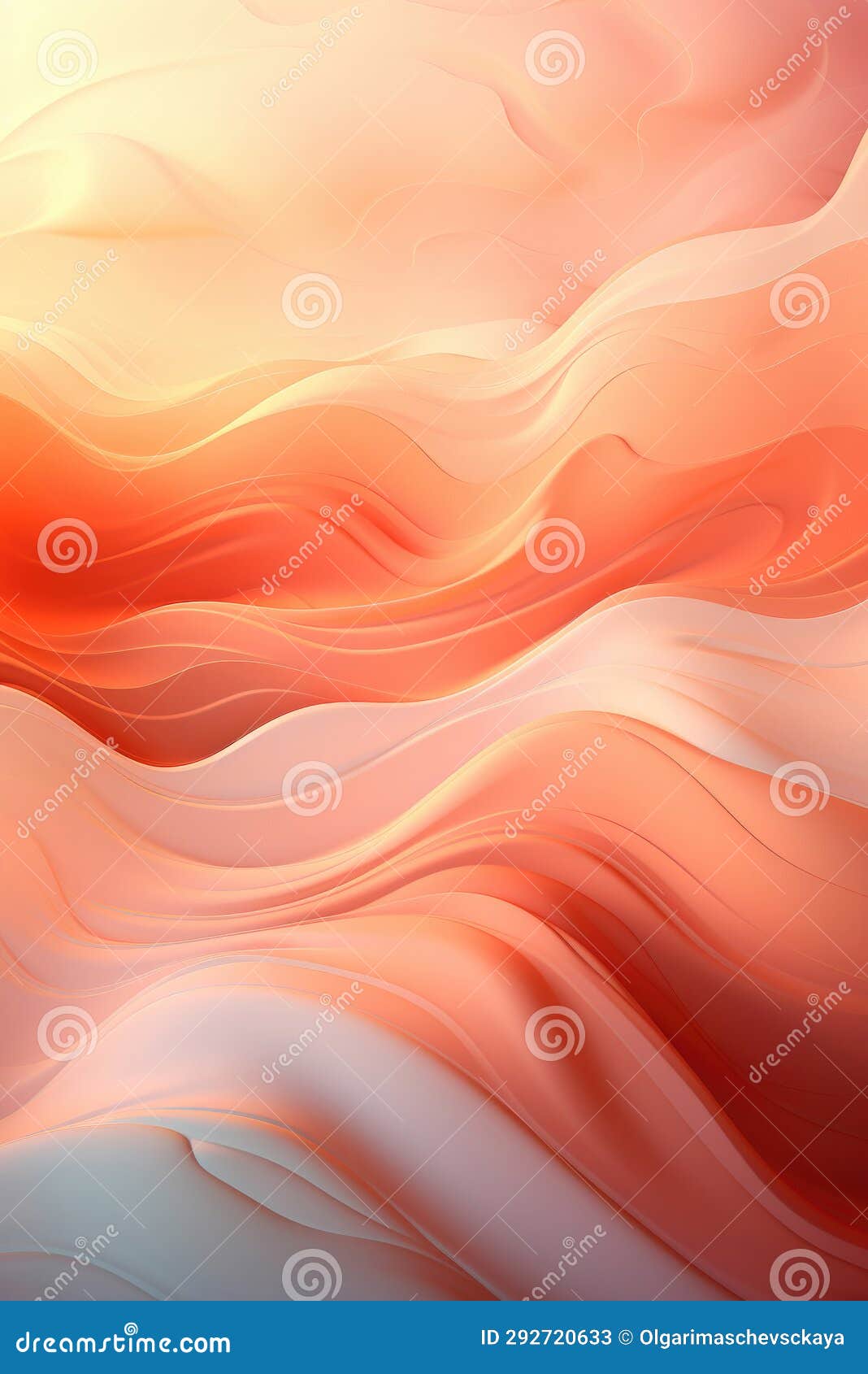 Peach Coral Abstract Background in the Form of Waves for Presentation ...