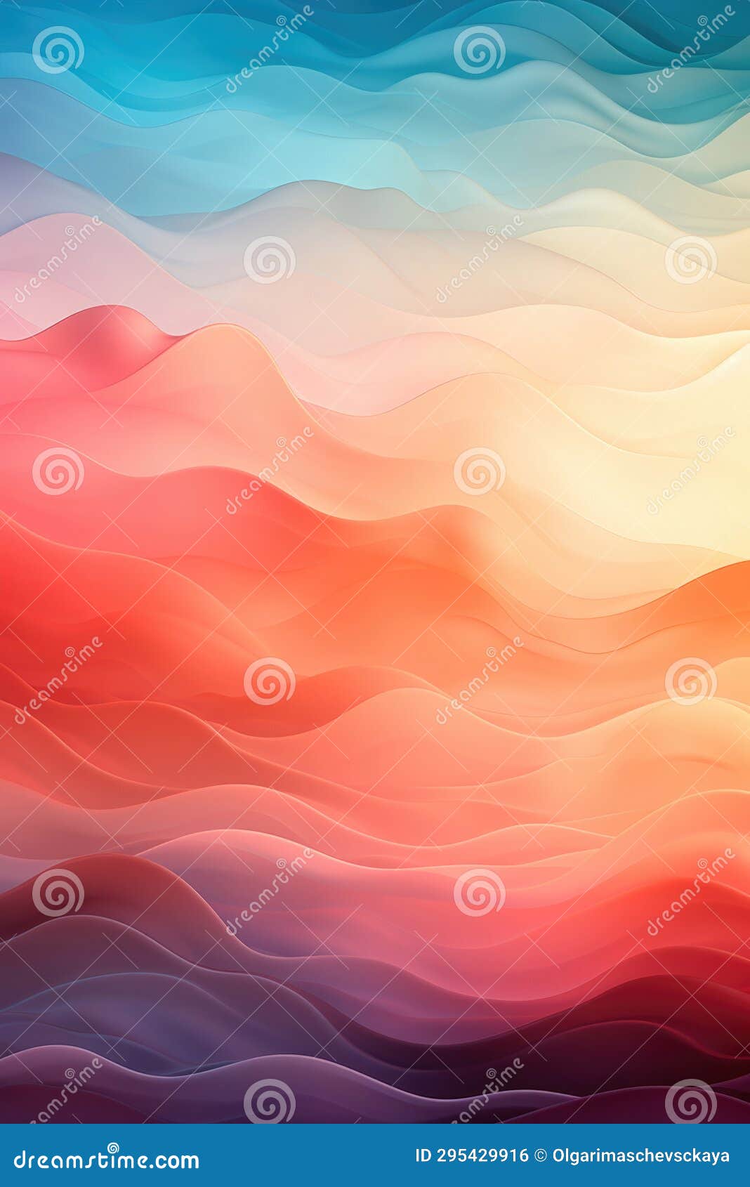 Peach Coral Abstract Background in the Form of Waves for Presentation ...