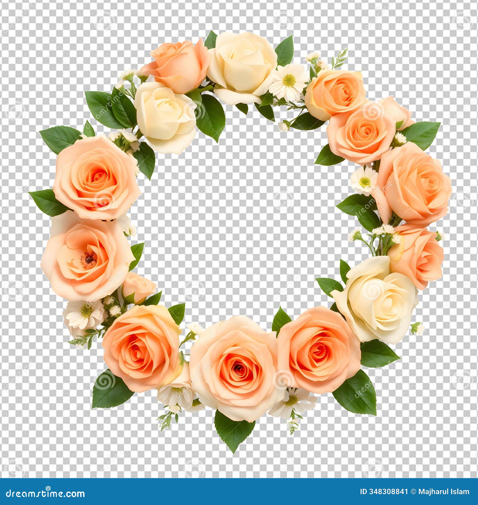 Red Roses Circle Frame Vector Illustration | CartoonDealer.com #307138227