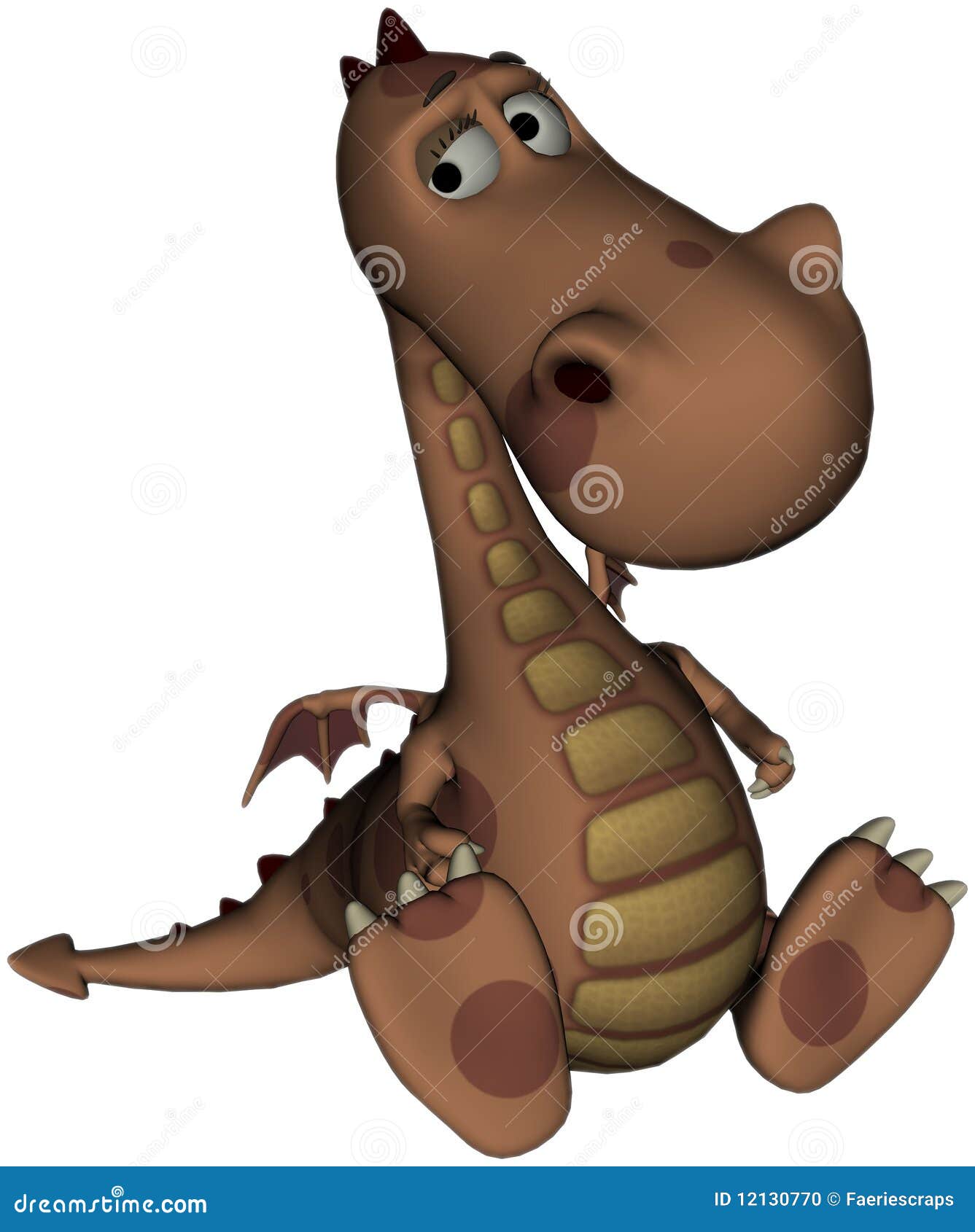 Peach Dragon Sitting stock illustration. Illustration of cute - 12130770