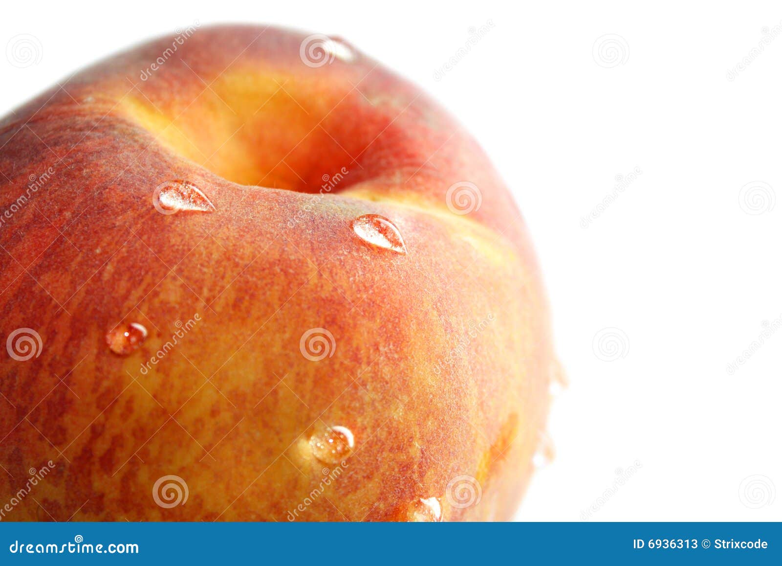 Peach with drops of water stock image. Image of healthy - 6936313
