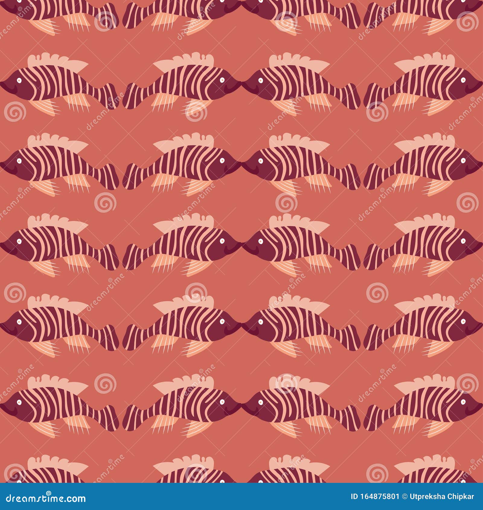 Peach Fish Blender Seamless Pattern Stock Vector - Illustration of ...
