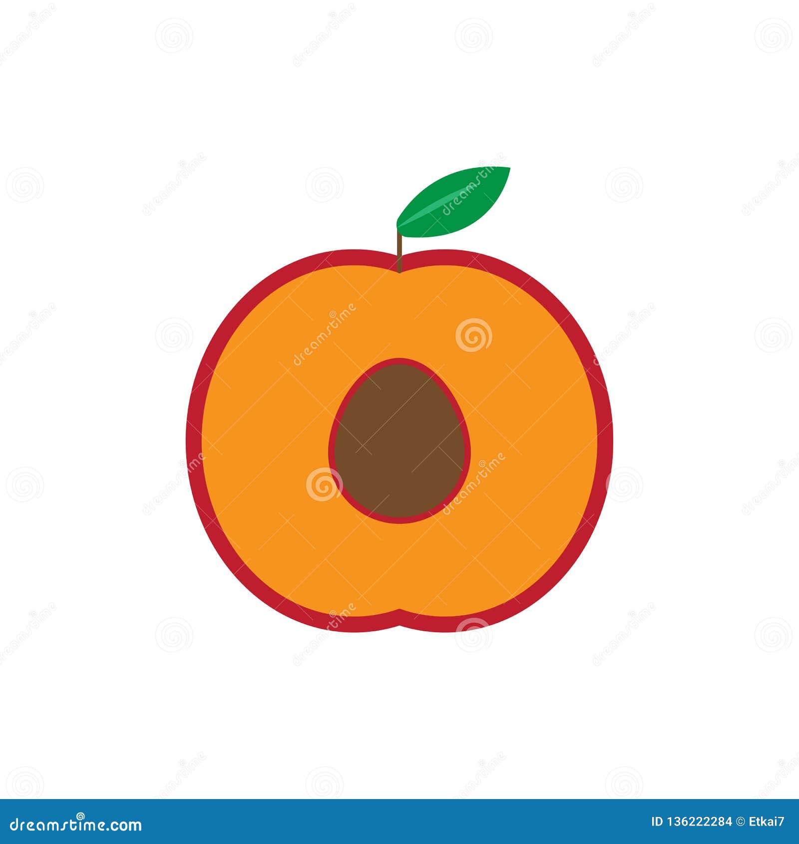 Peach Flat Icon. Colored Vector Design Illustration Stock Vector ...