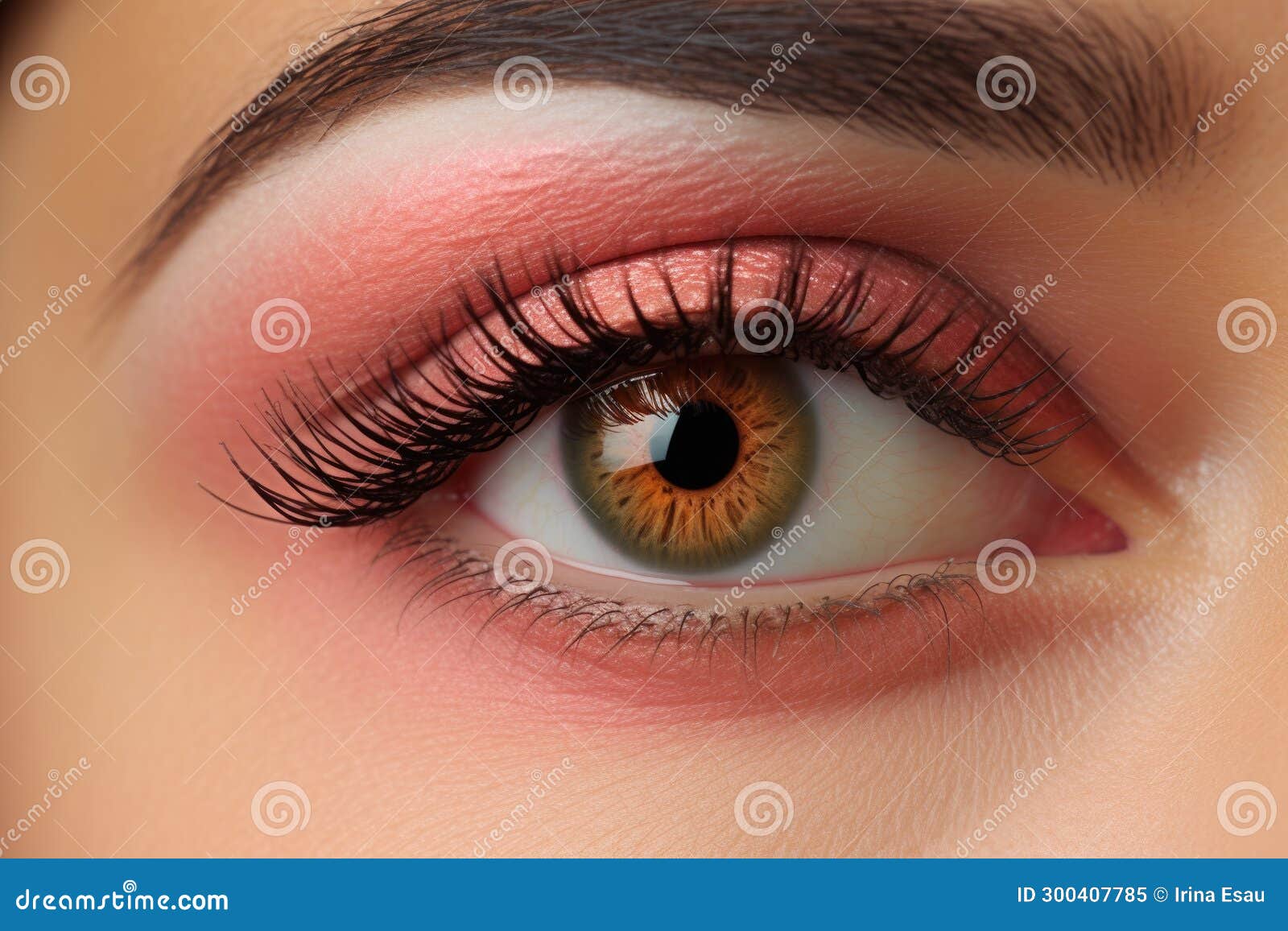 Peach Fluff Style Makeup Emphasizing the Eye Stock Illustration ...