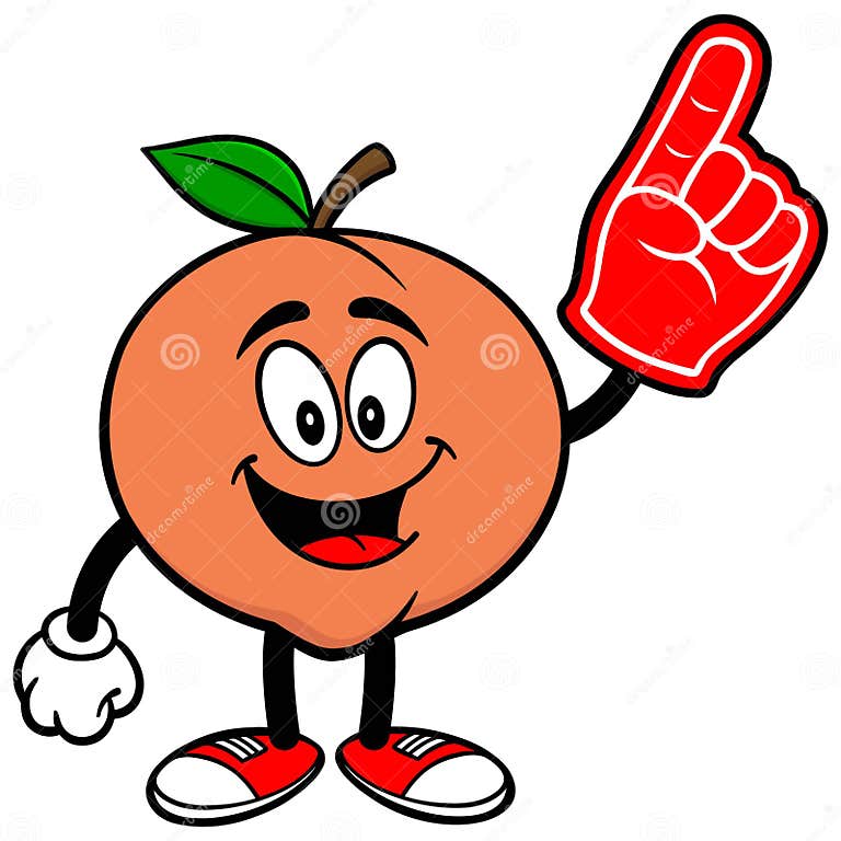 Peach with Foam Finger stock vector. Illustration of south - 72947959
