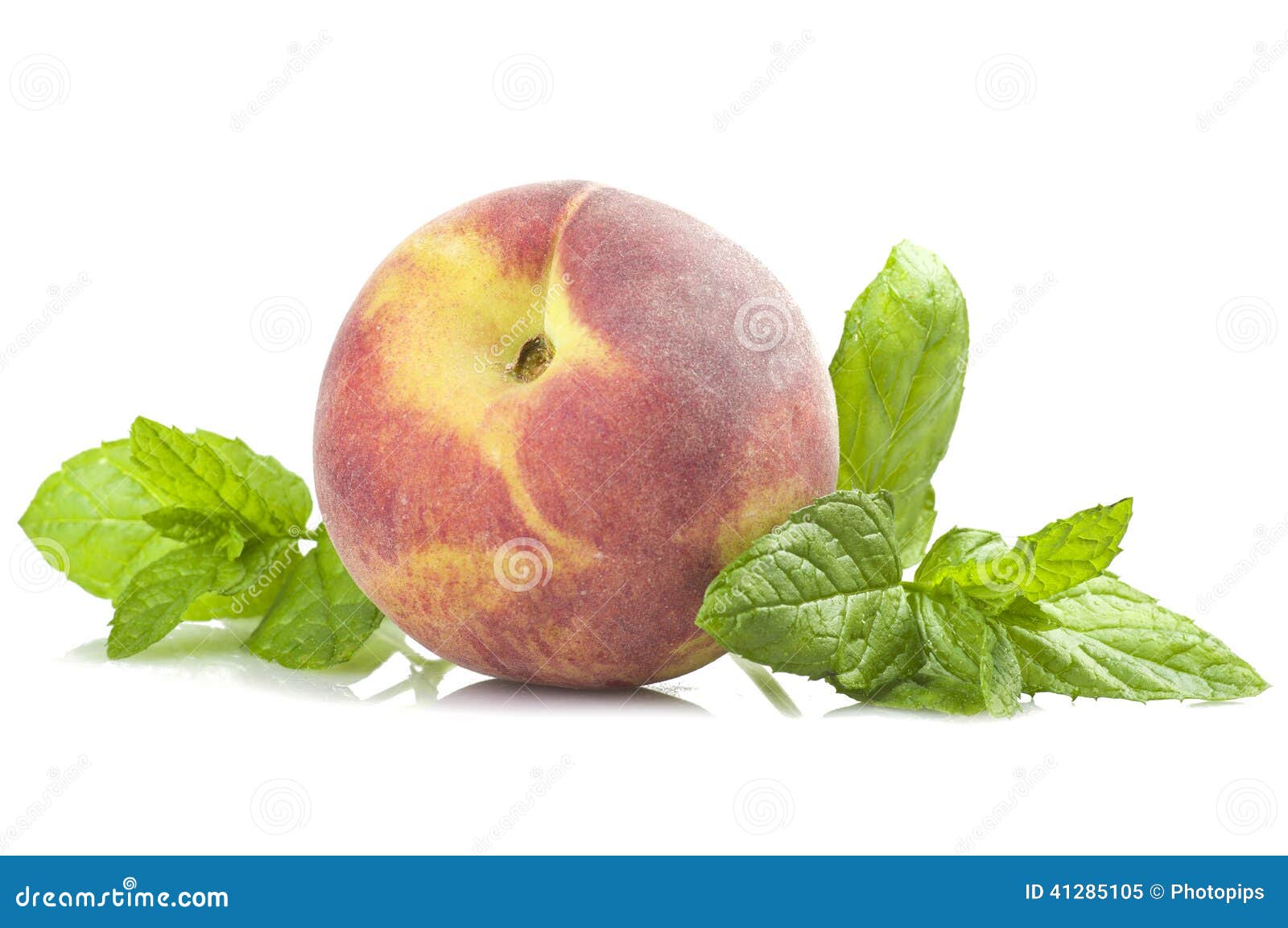 Peach stock image. Image of mint, vegetarian, green, peach - 41285105
