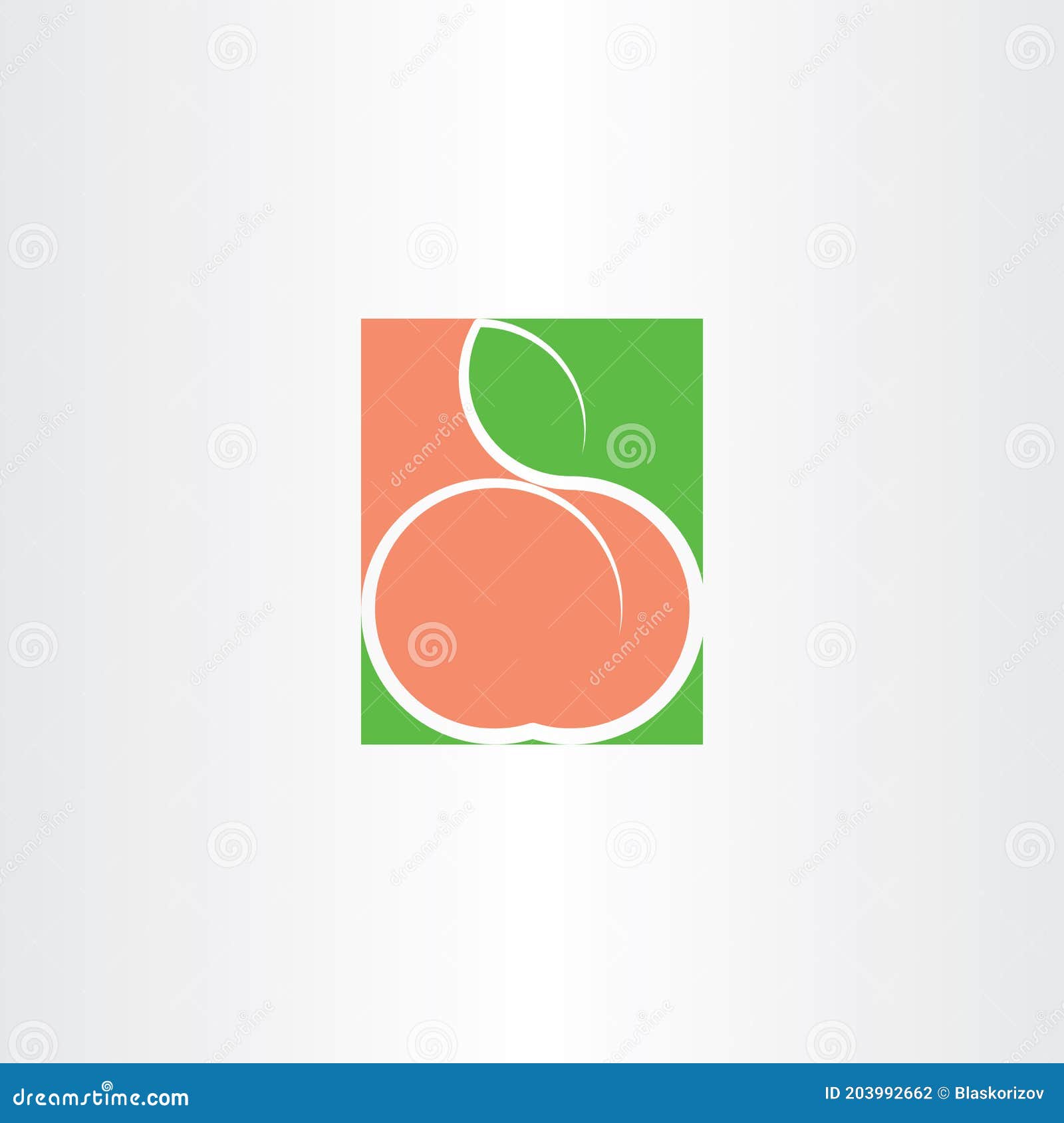 Peach fruit logo icon stock vector. Illustration of peach - 203992662
