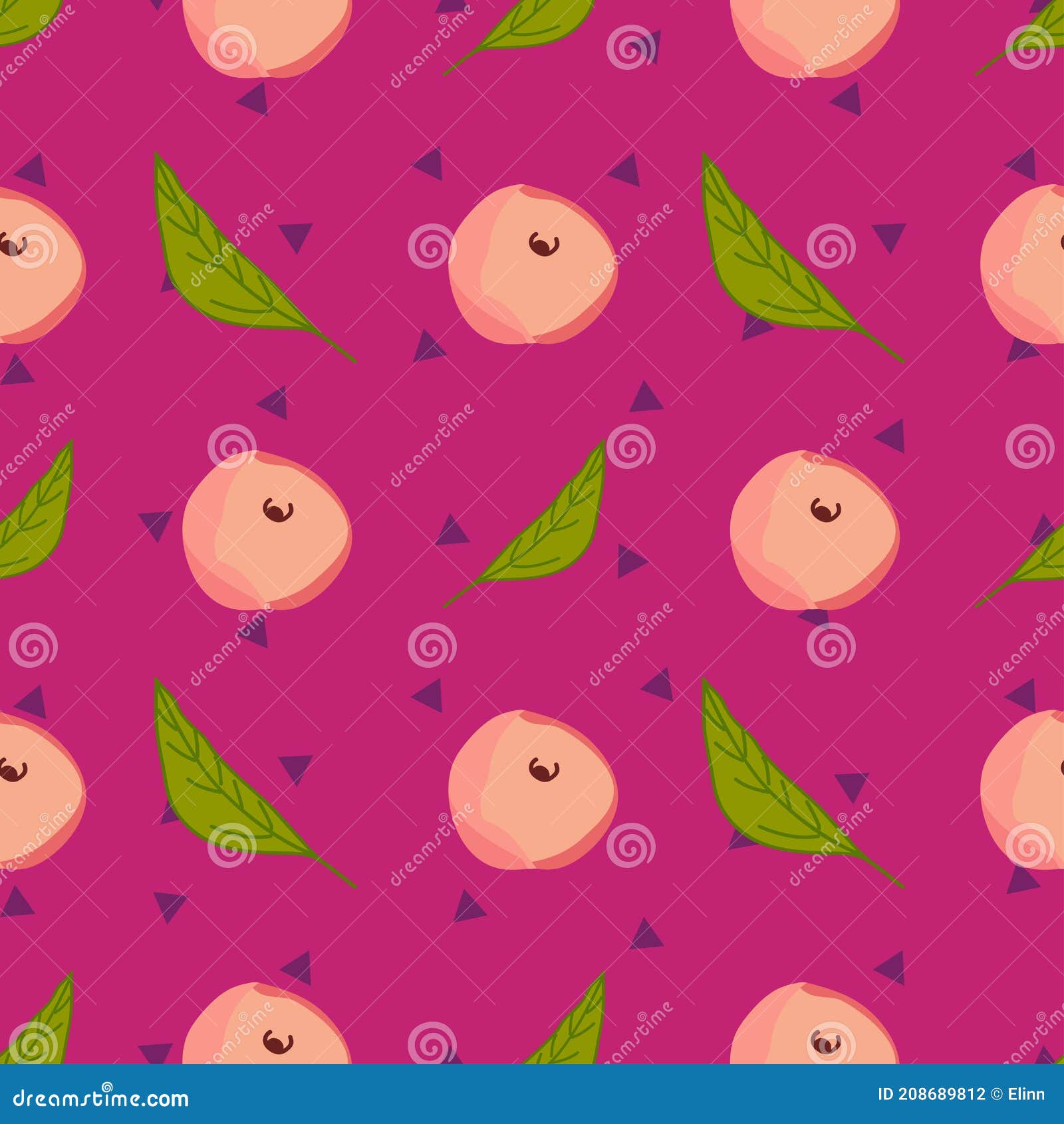 Peach Fruit Repeat Vector Pattern-10 Stock Vector - Illustration of ...