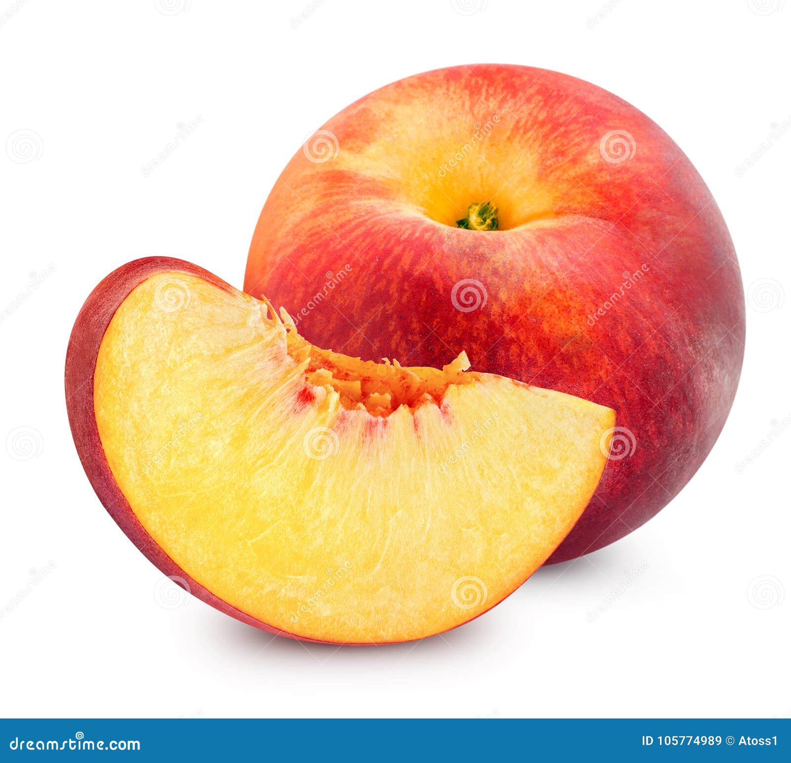 Peach fruit slice stock image. Image of leaf, fruit - 105774989