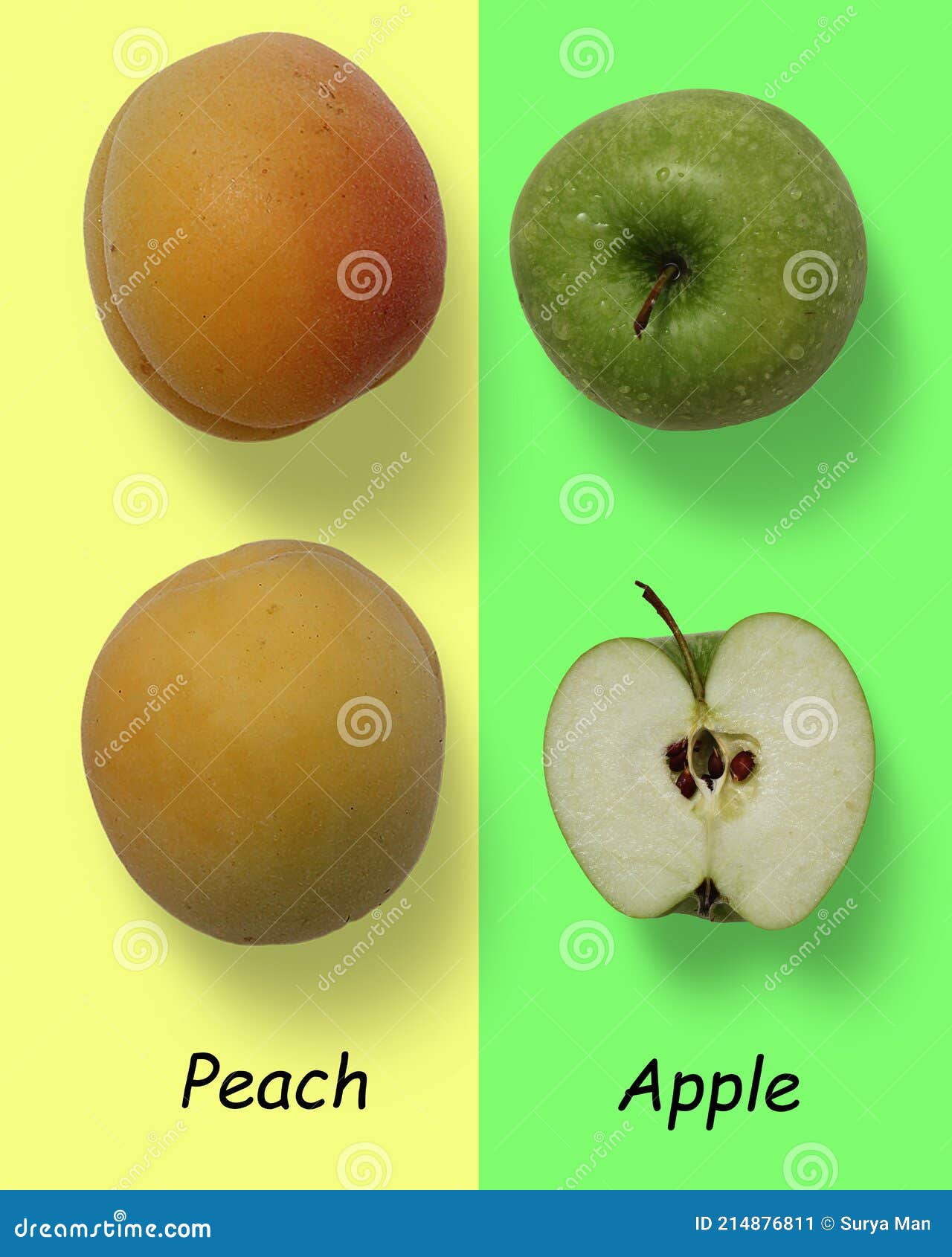 Peach Fruits and Apple Fruits Stock Image - Image of piece, fruit ...