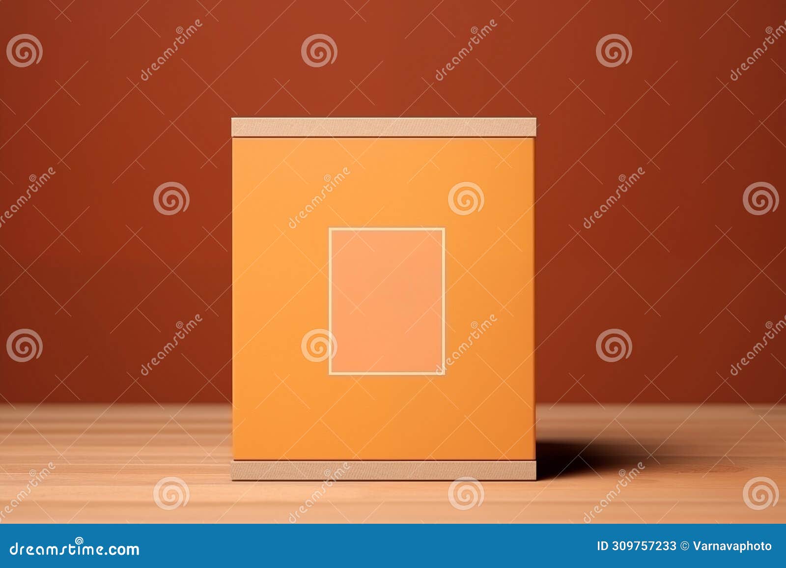 Peach Fuzz Colored Box Mockup on the Table Stock Image - Image of ...