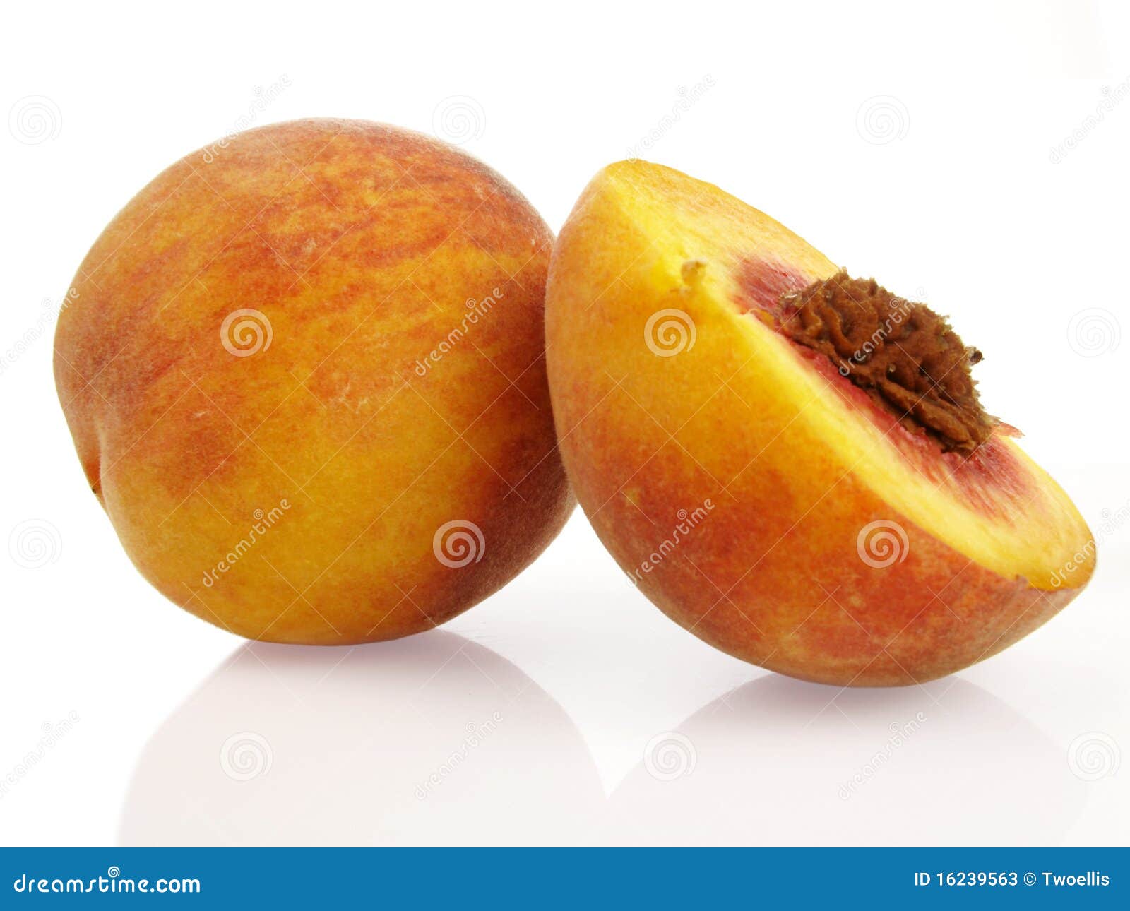 Peach and a half stock image. Image of isolated, slice - 16239563