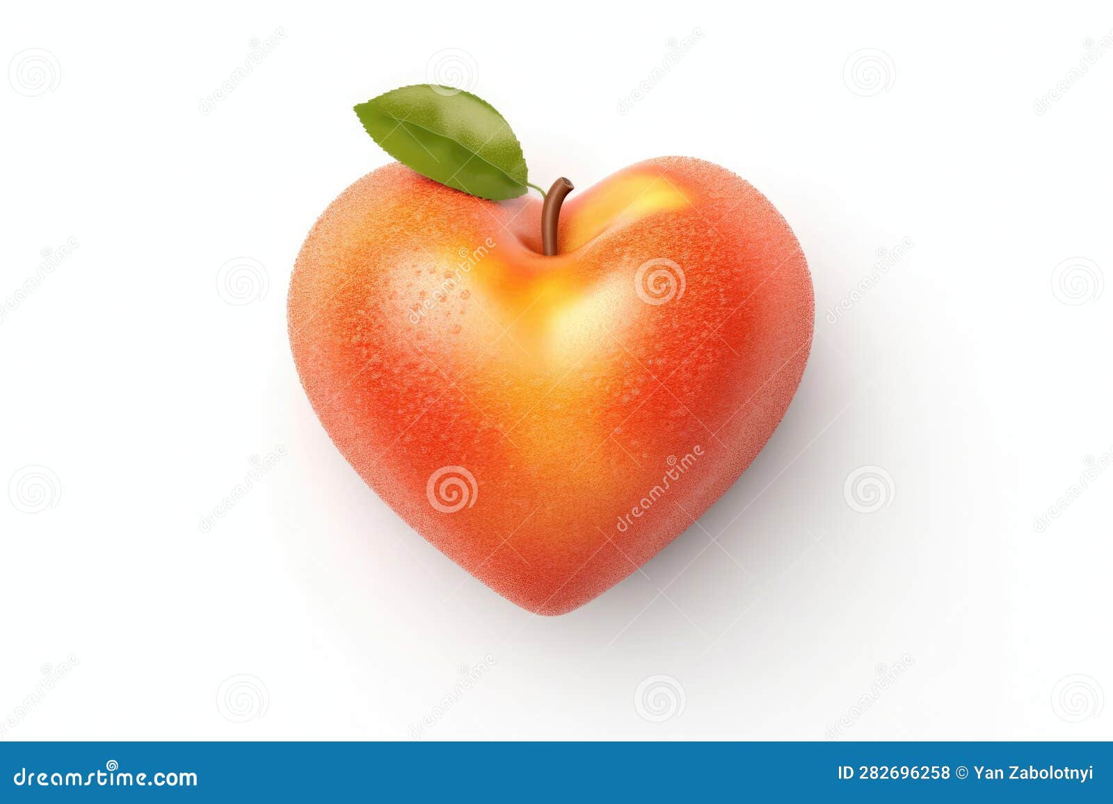 Peach in Heart Shape on White Background. Generative AI Stock ...