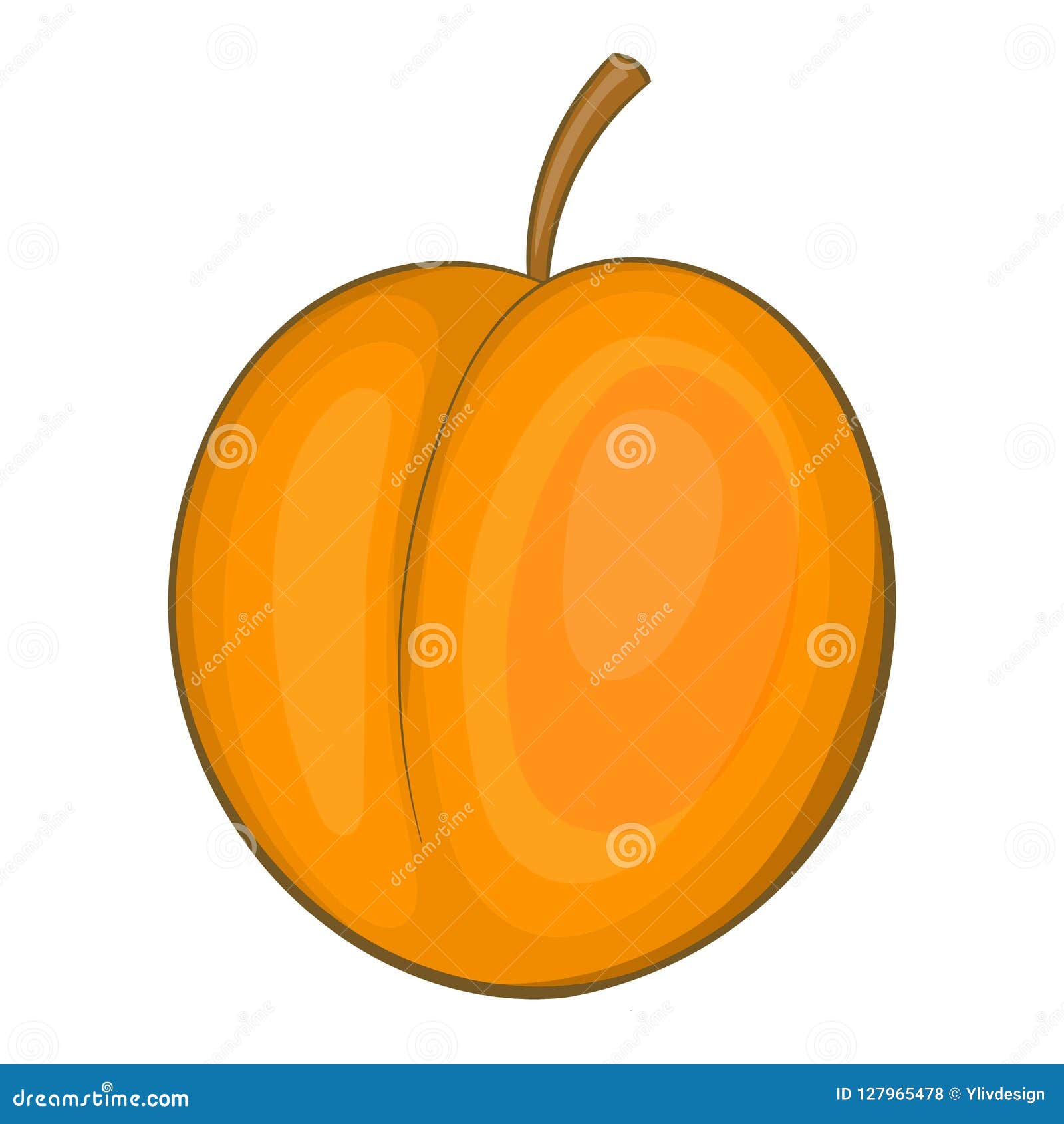 Peach icon, cartoon style stock illustration. Illustration of stone ...