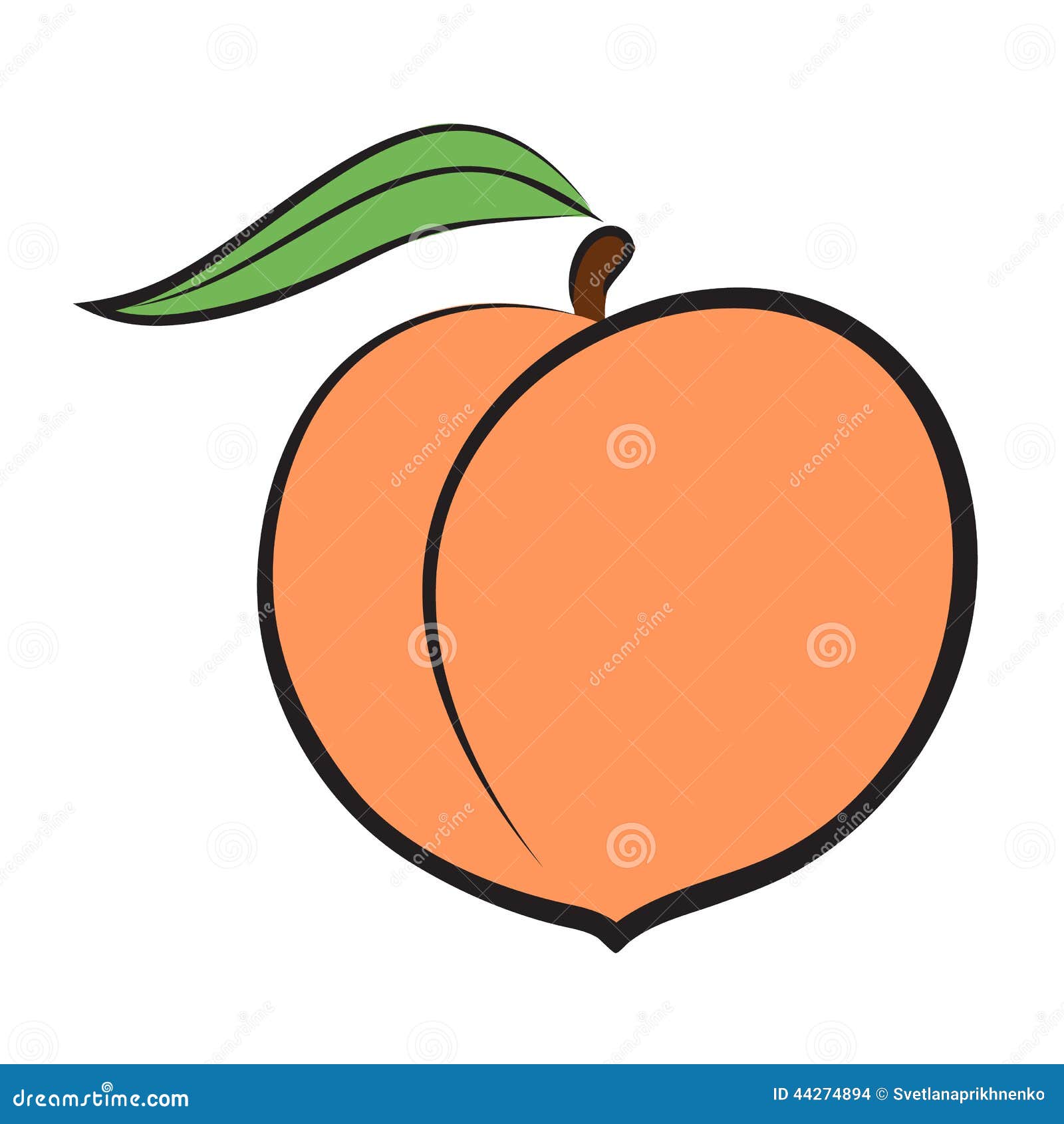 Peach icon stock vector. Illustration of organic, vector - 44274894